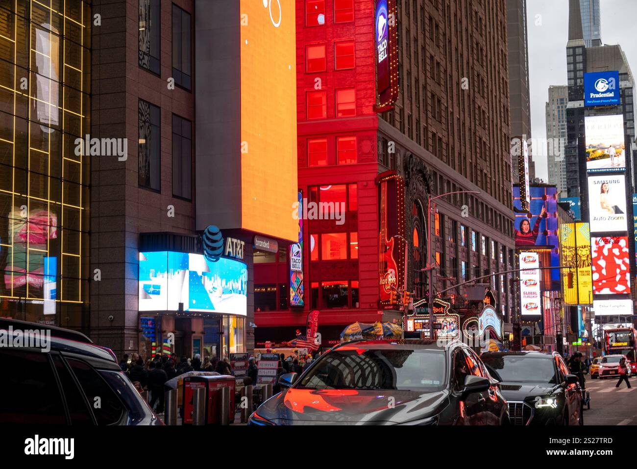 Times Square is brightly lit with electronic billboards, 2025, New York ...