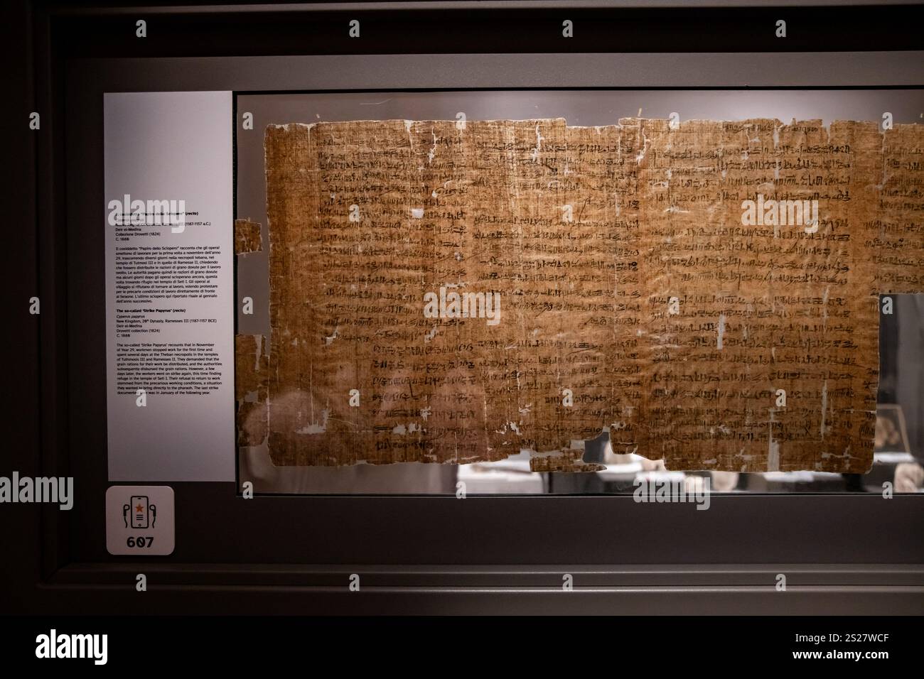 Turin, Italy. 05th Sep, 2024. The so-called 'Strike Papyrus' is ...