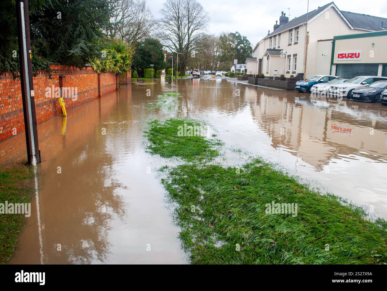 Leicestershire, UK. 06 Januray 2025. Heavy rain causes the River Sence ...