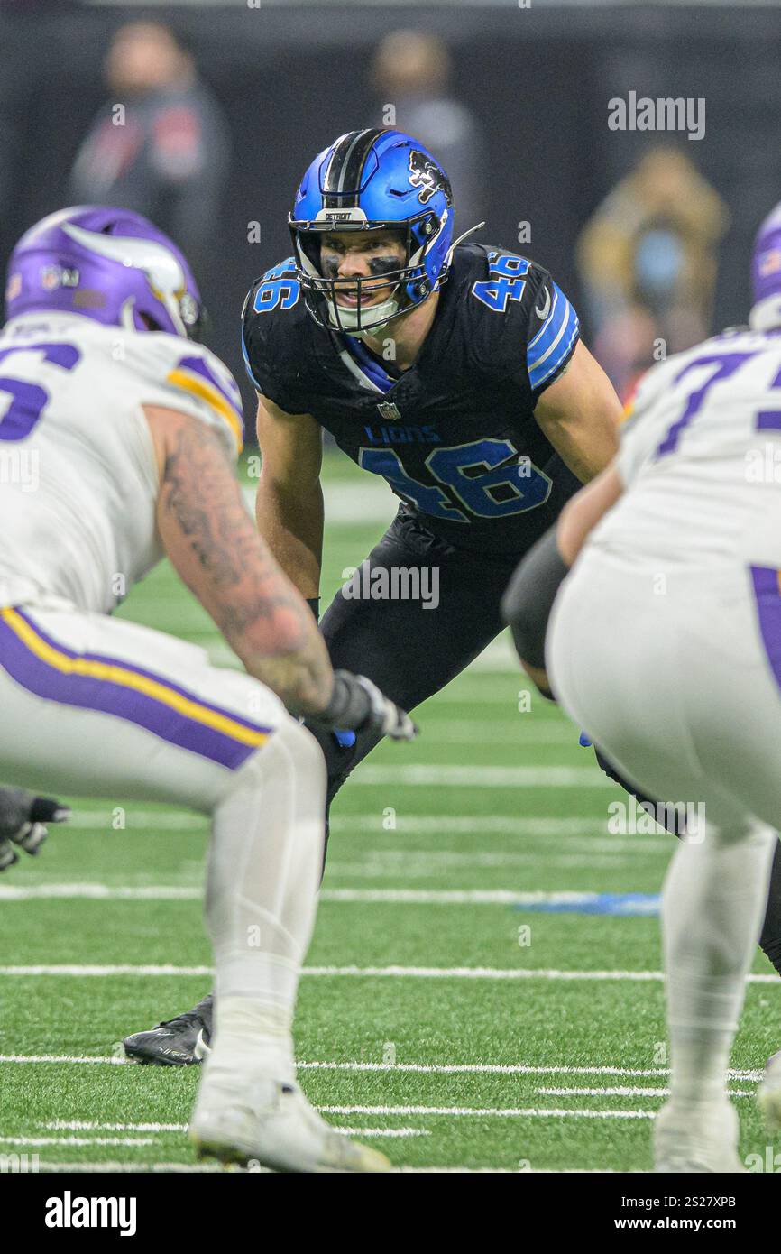 DETROIT, MI - JANUARY 05: Detroit Lions LB Jack Campbell (46) before ...