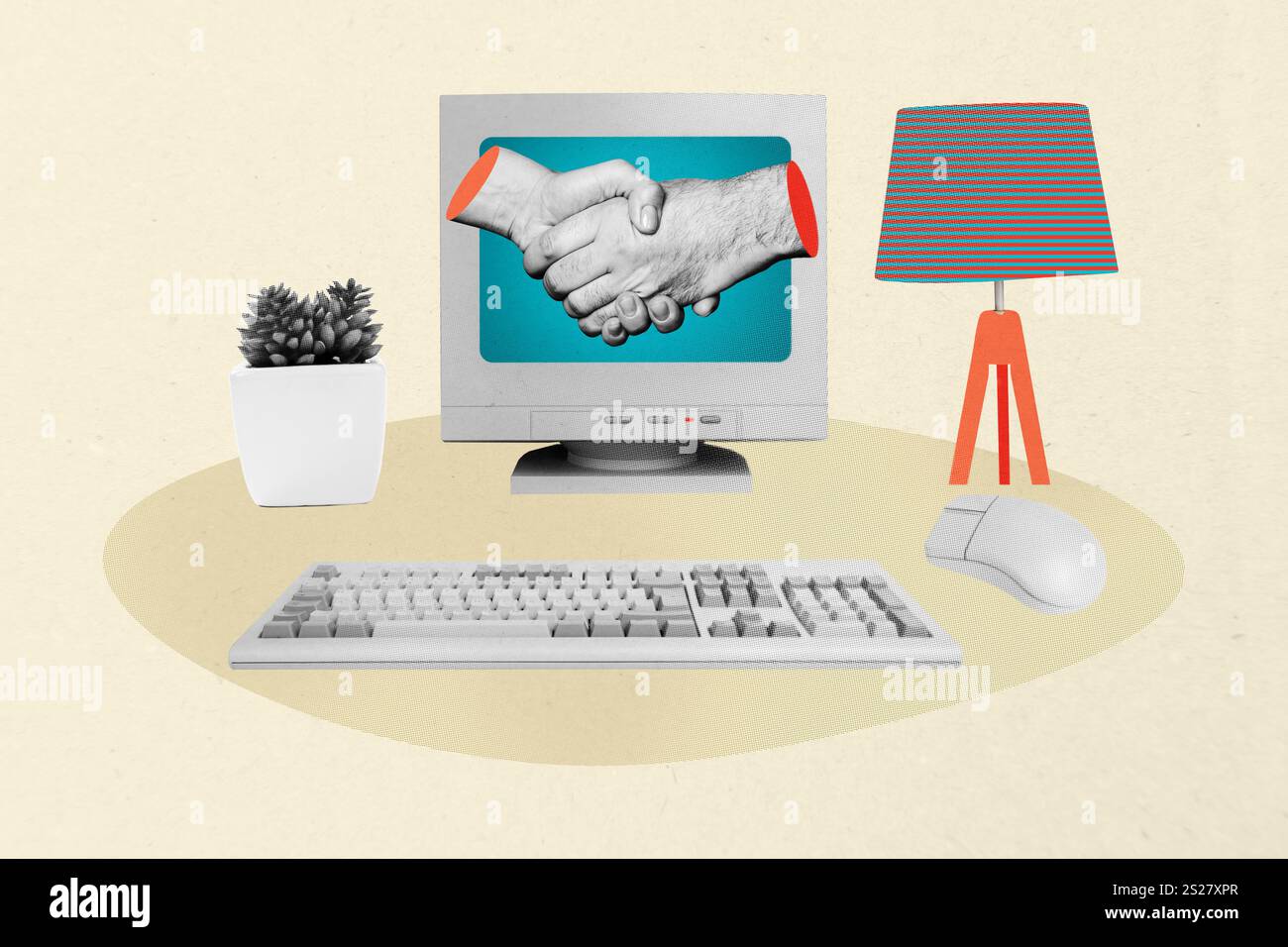 3D collage design composite trend artwork sketch of worker recruitment ...