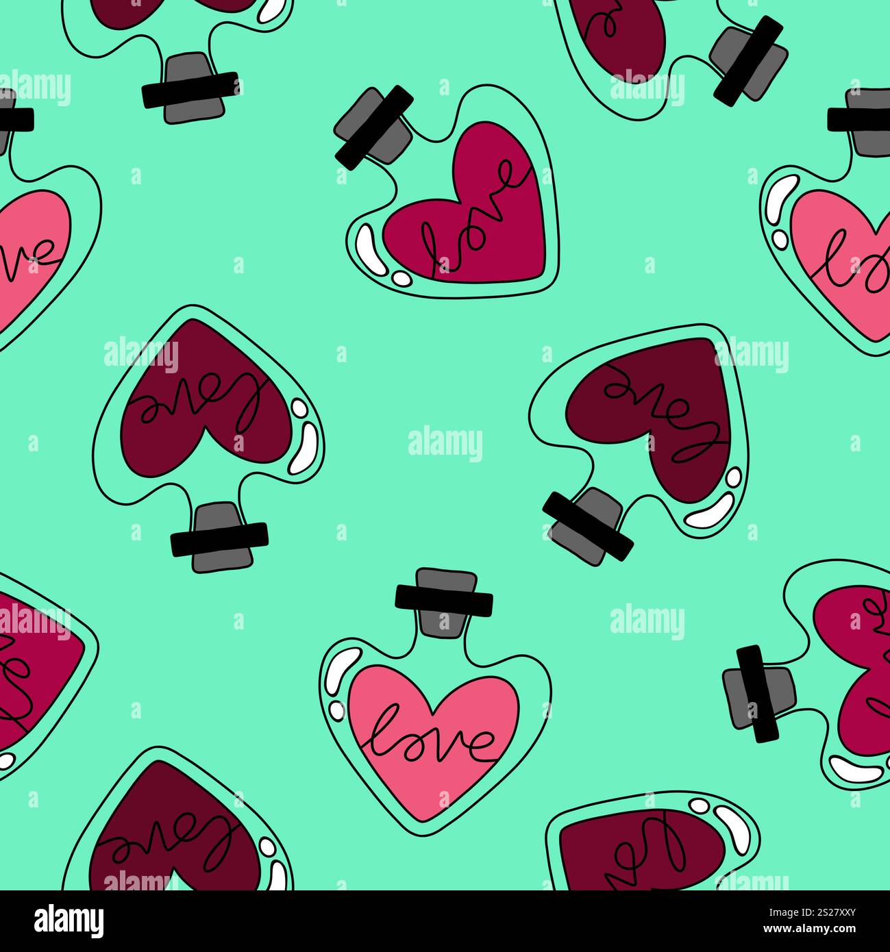 Valentine love hearts seamless 14 February pattern for wrapping paper ...