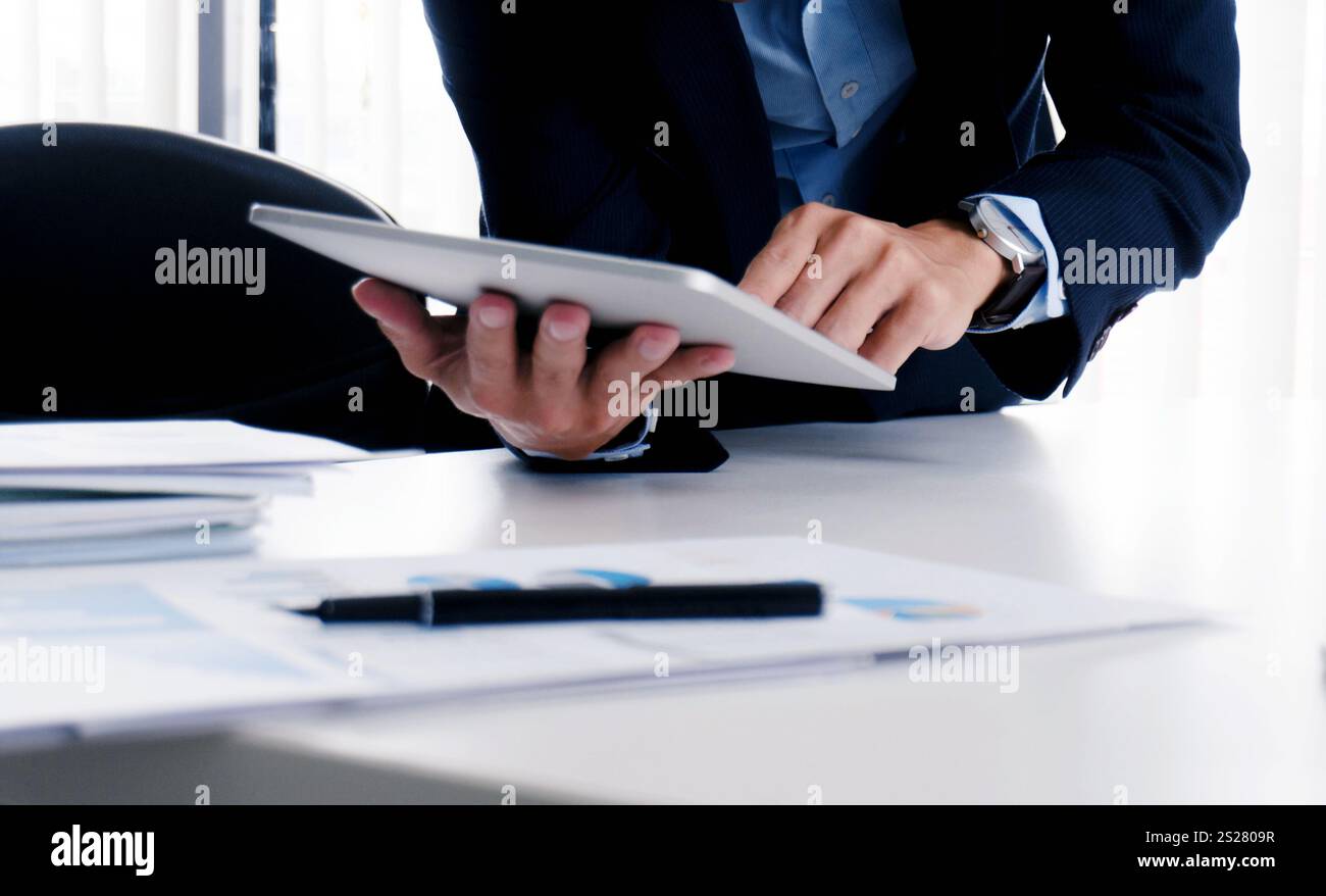 Business people making presentation with his colleagues and business ...