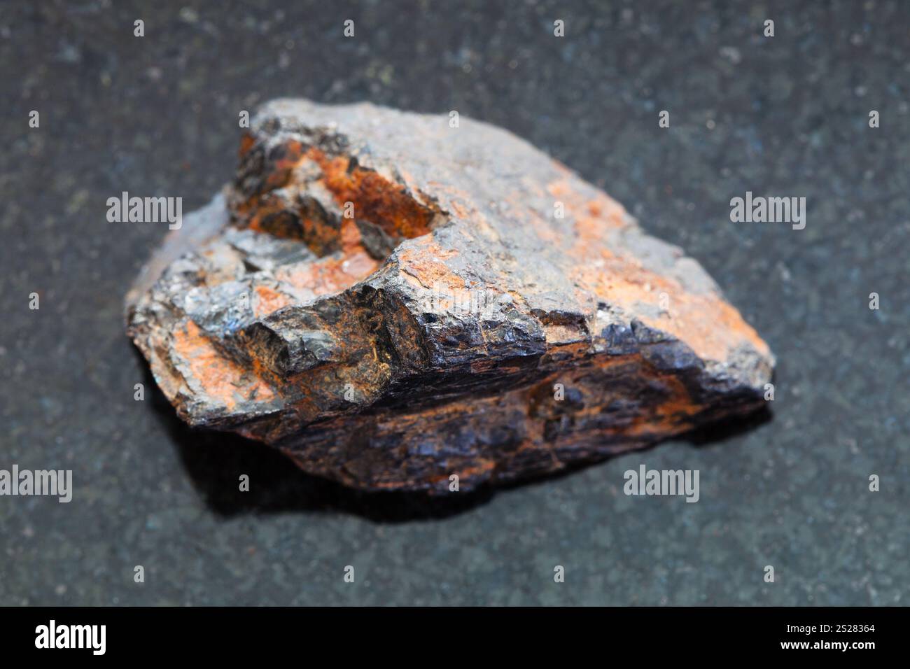 macro shooting of natural mineral rock specimen - raw Wolframite stone ...