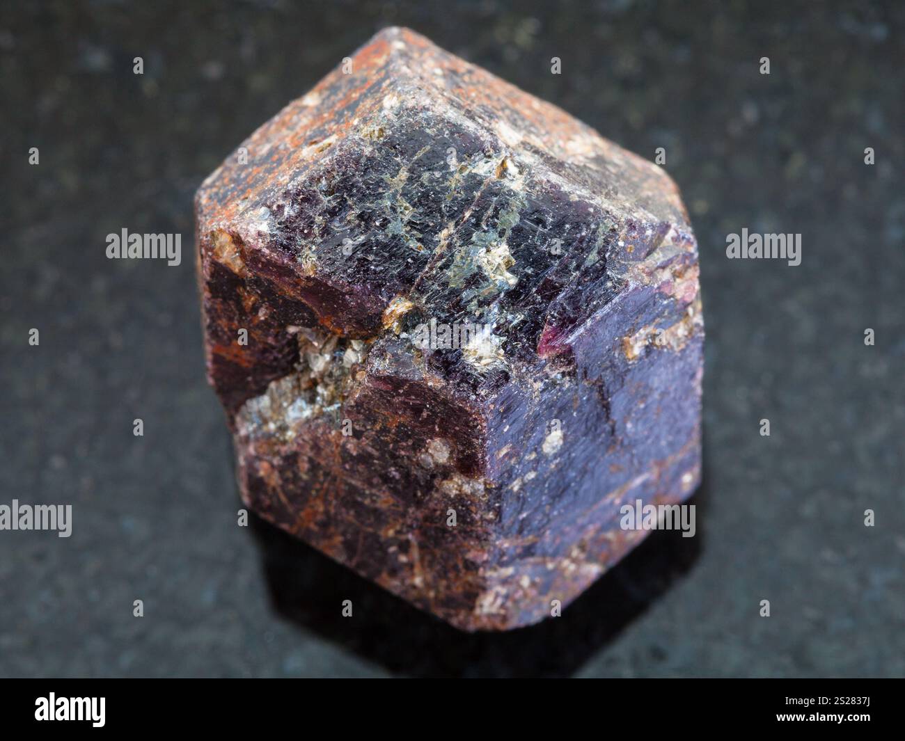macro shooting of natural mineral rock specimen - rough crystal of ...