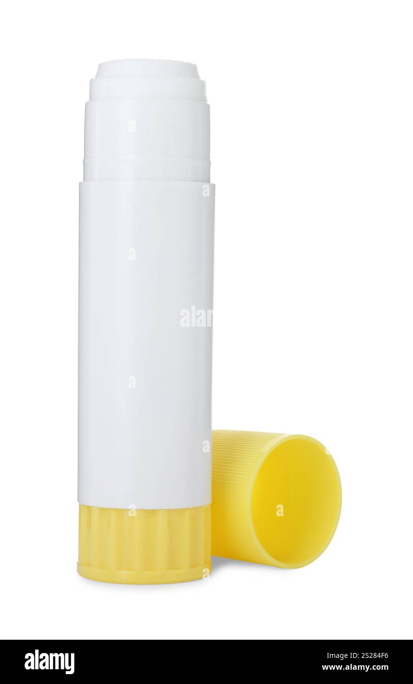One glue stick and cap isolated on white Stock Photo - Alamy