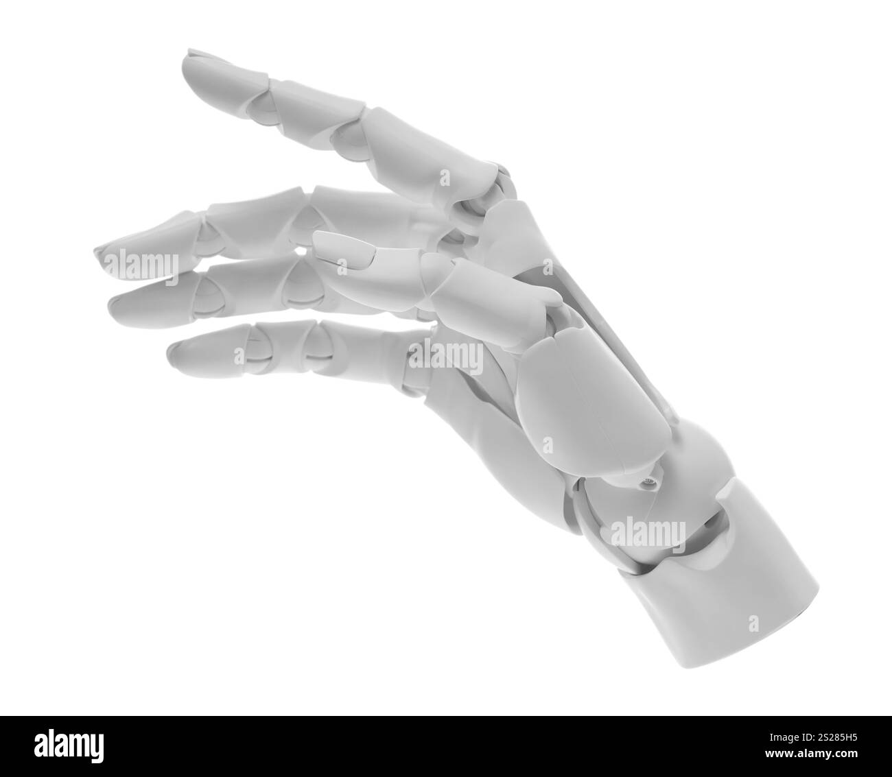Artificial intelligence. Robot hand gesturing on white background Stock ...