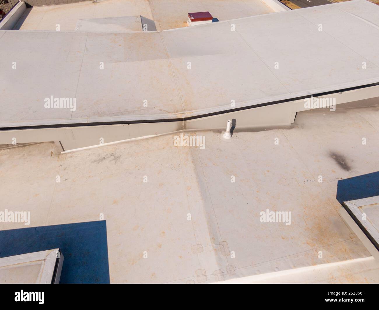 Sunny Day Time Drone Images of a New Office Building With a TPO ...