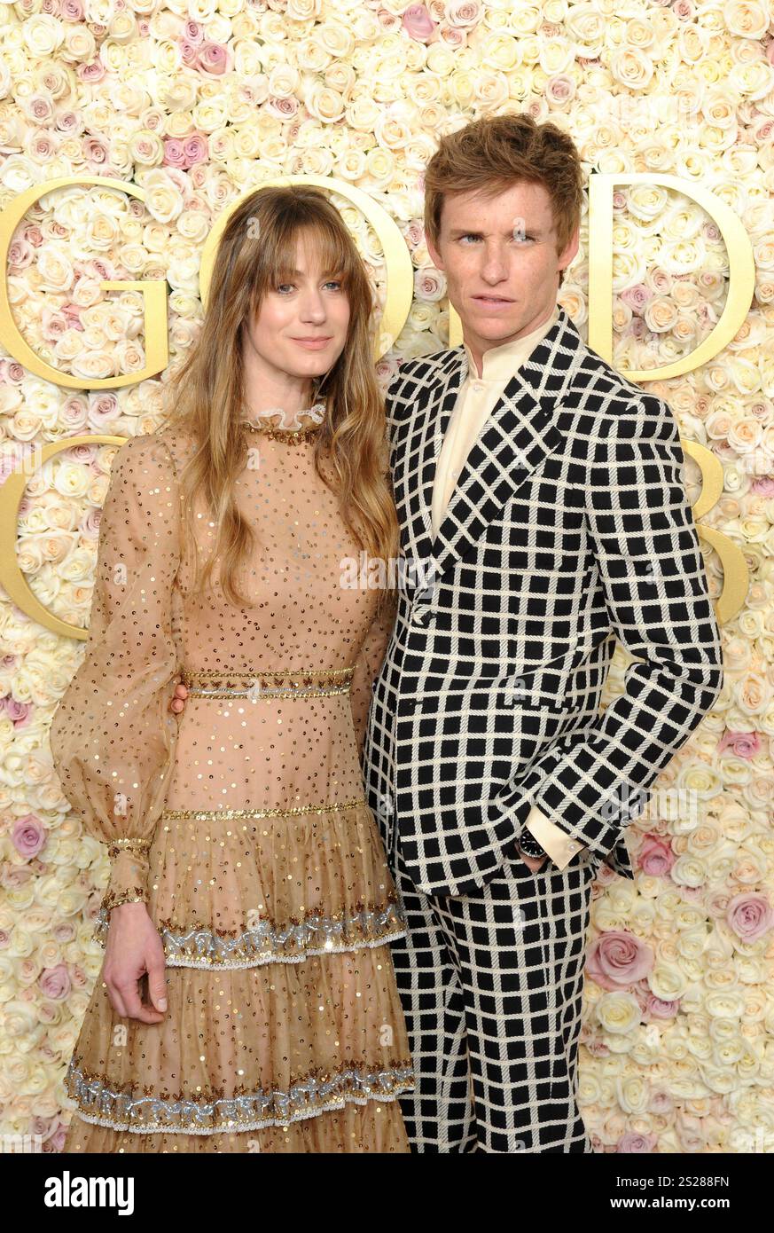 Hannah Bagshawe and Eddie Redmayne at the 82nd Annual Golden Globe ...