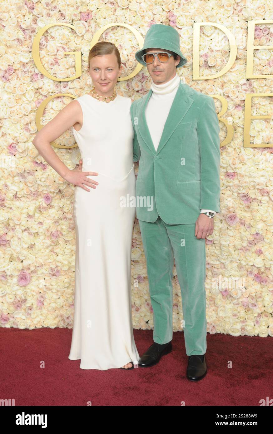 Emma Wall and Jeremy Strong at the 82nd Annual Golden Globe Awards held ...