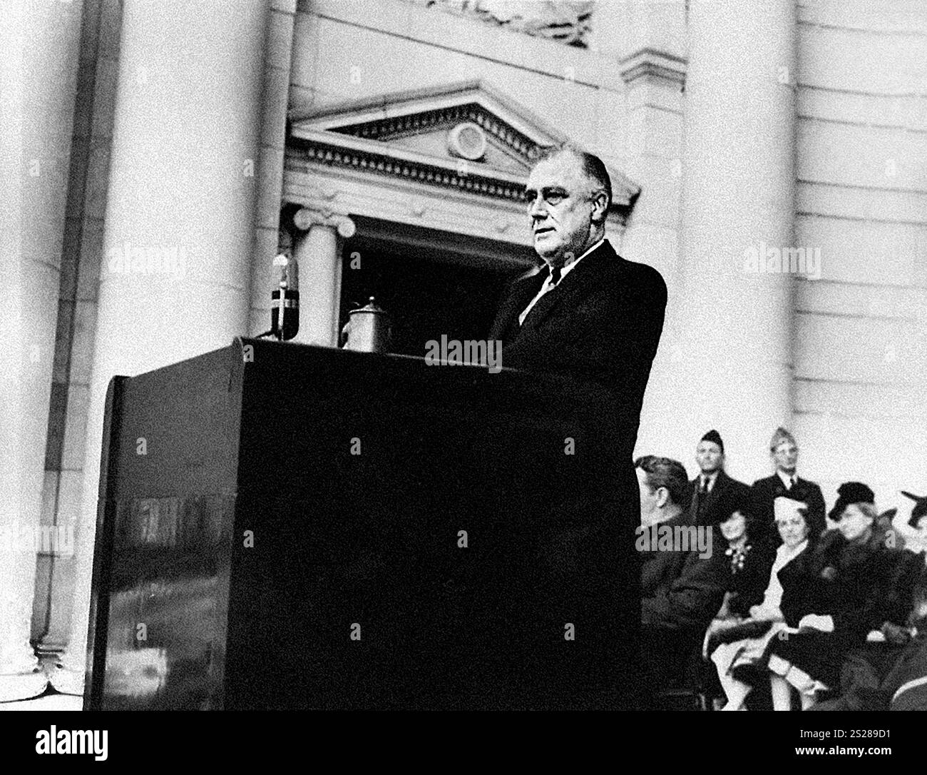 U.S. President Franklin D. Roosevelt giving Armistice Day speech at ...