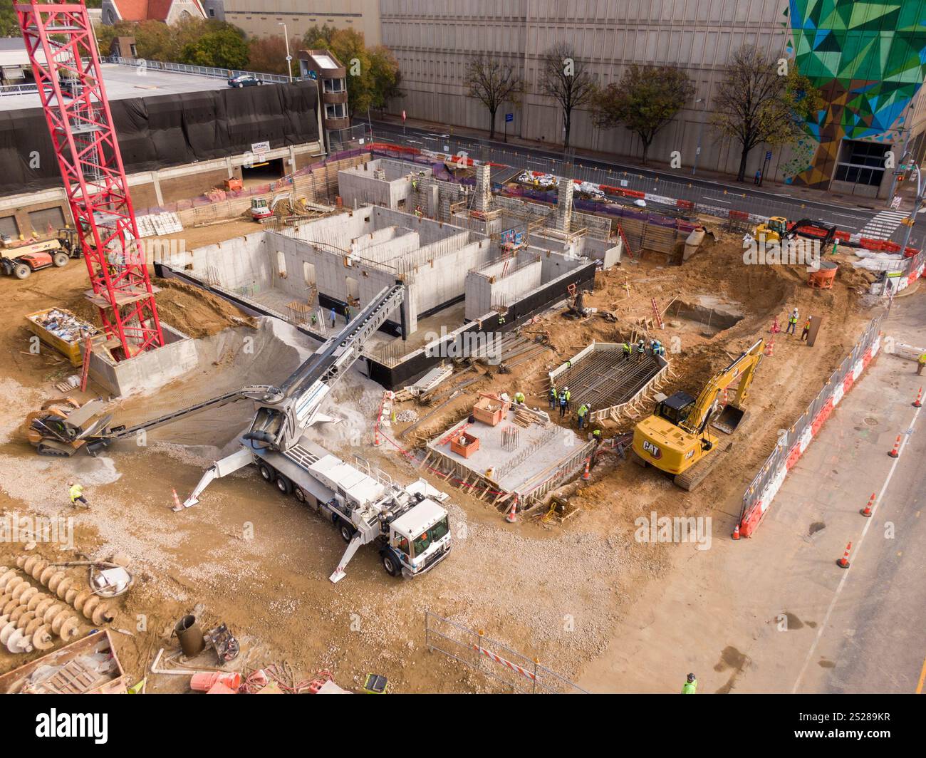 Day Time Drone Images of High Rise Building Under Construction in ...