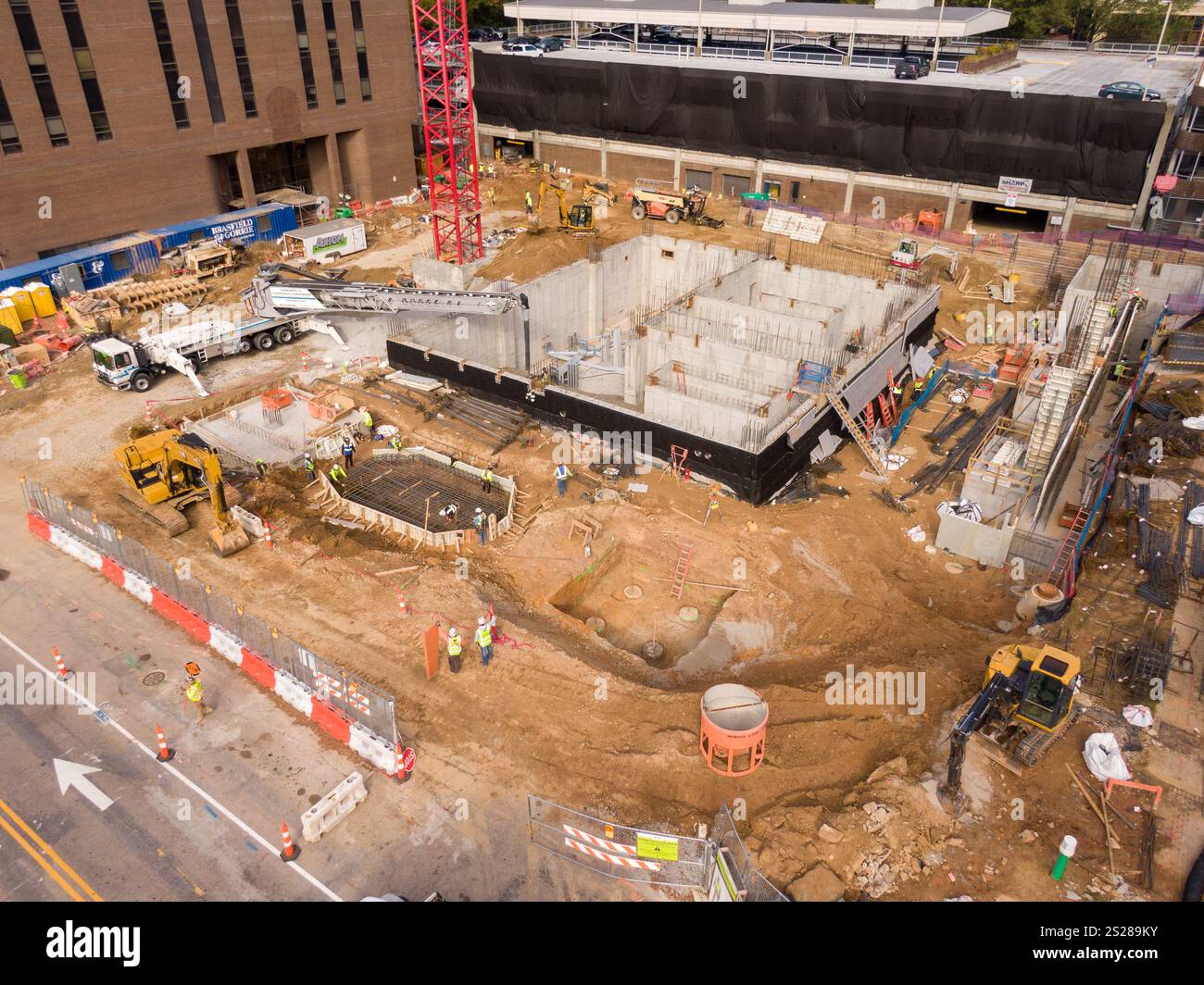 Day Time Drone Images of High Rise Building Under Construction in ...