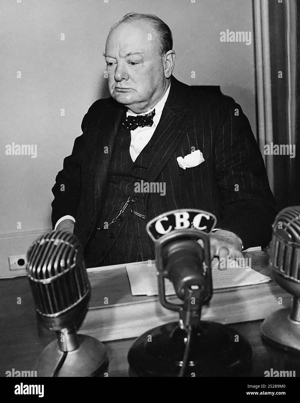 British Prime Minister Winston Churchill, attending First Quebec ...