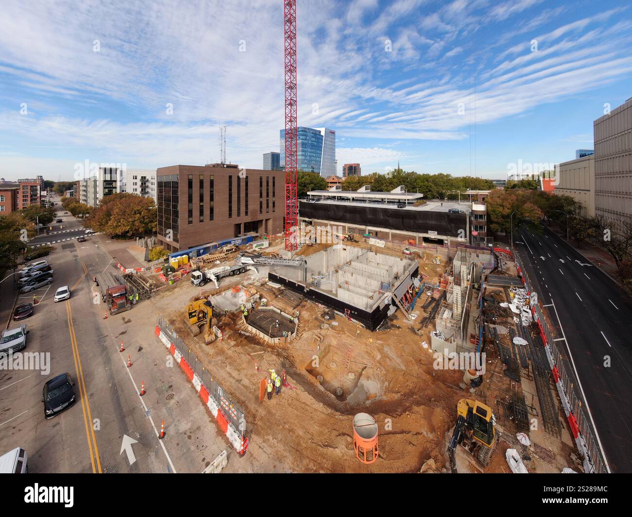 Day Time Drone Images of High Rise Building Under Construction in ...