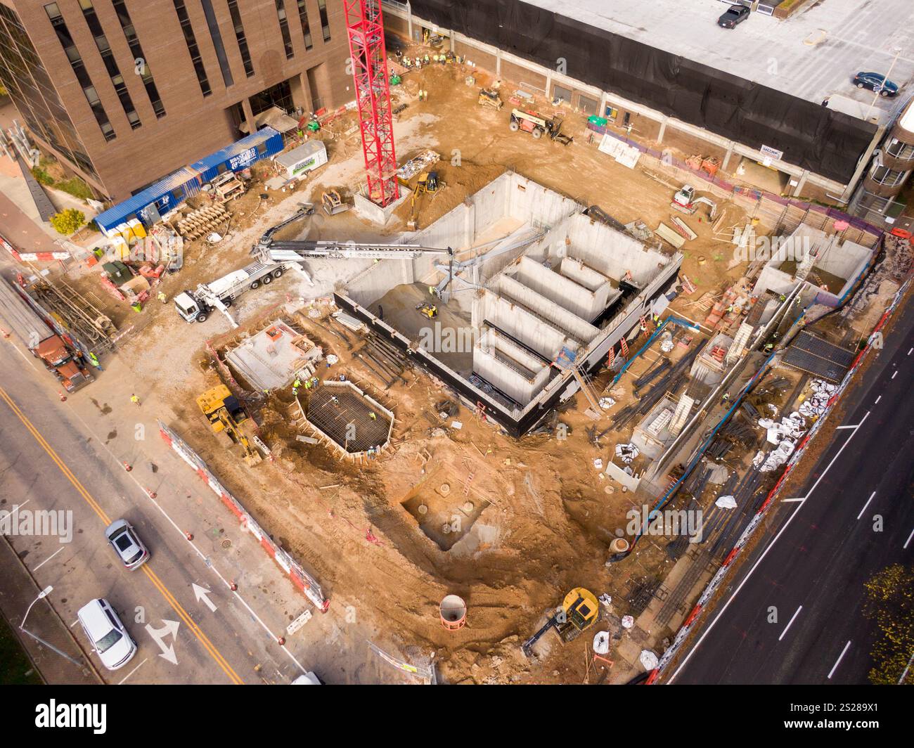 Day Time Drone Images of High Rise Building Under Construction in ...