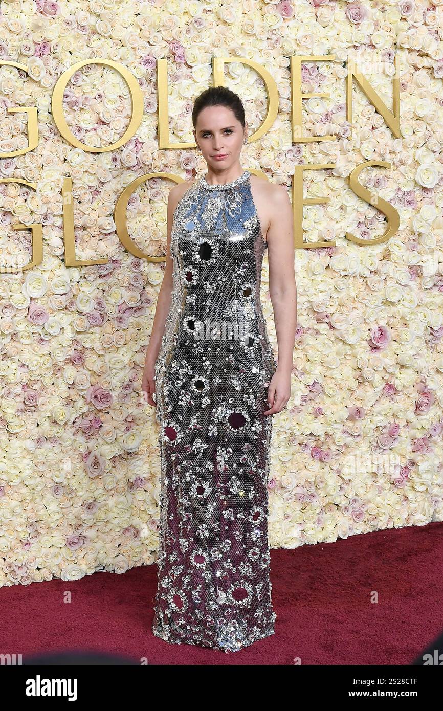 Felicity Jones attends the 82nd Annual Golden Globe Awards at The ...
