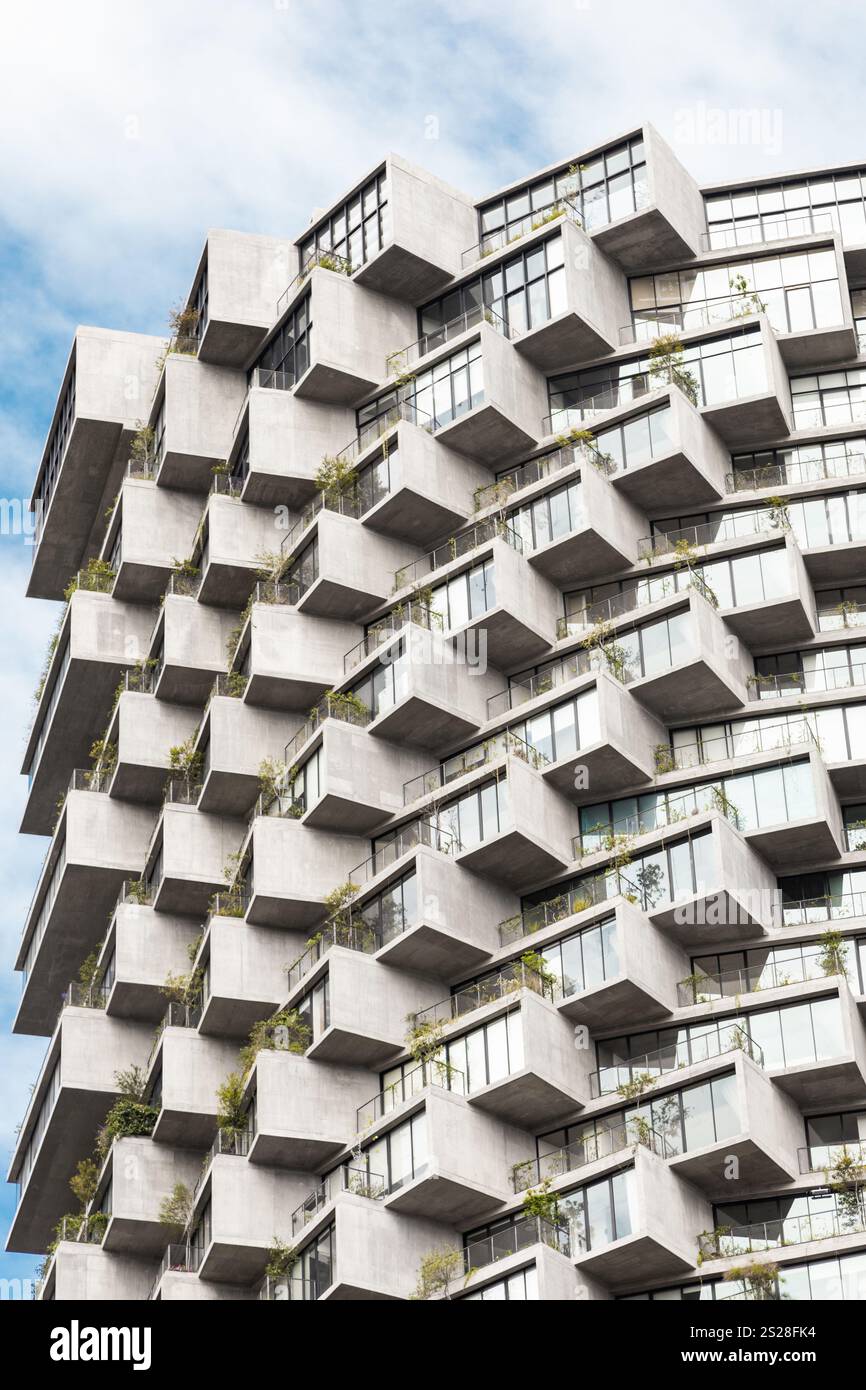 A honeycomb-inspired building featuring a distinct geometric design ...