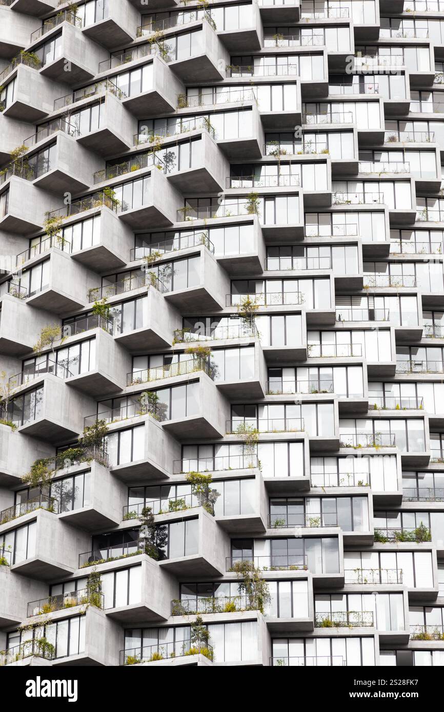 A building designed in the shape of a honeycomb, with a unique and ...