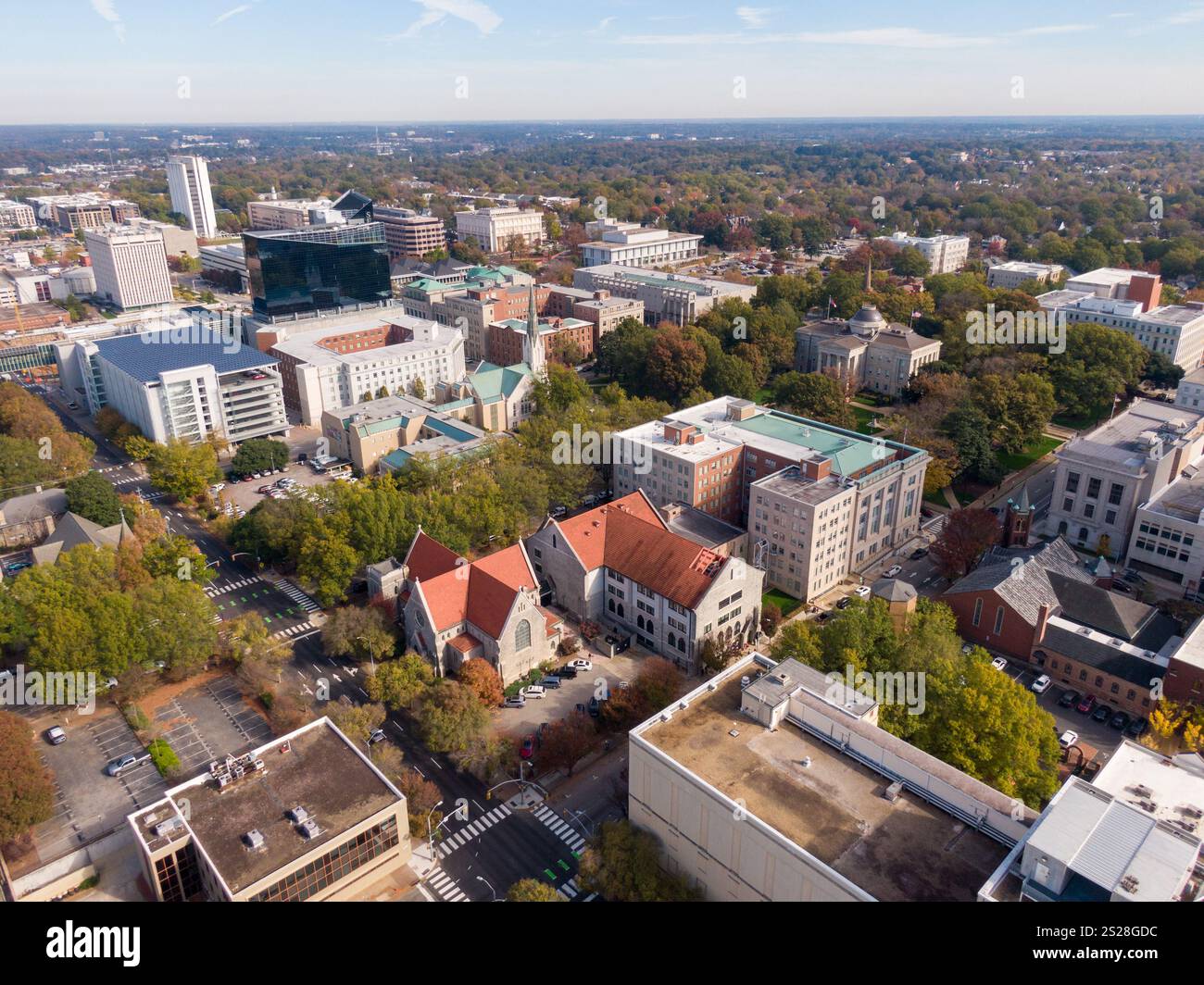 Various Day Time Drone Images of Downtown Raleigh North Carolina Stock ...