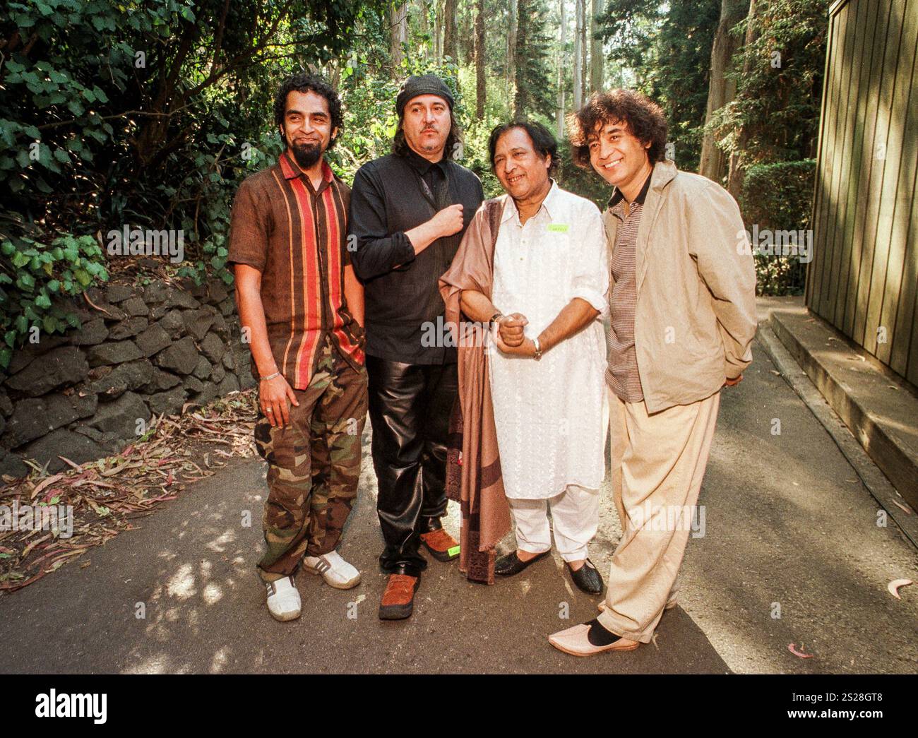 Backstage portrait of Karsh Kale, Bill Laswell, Ustad Sultan Khan ...