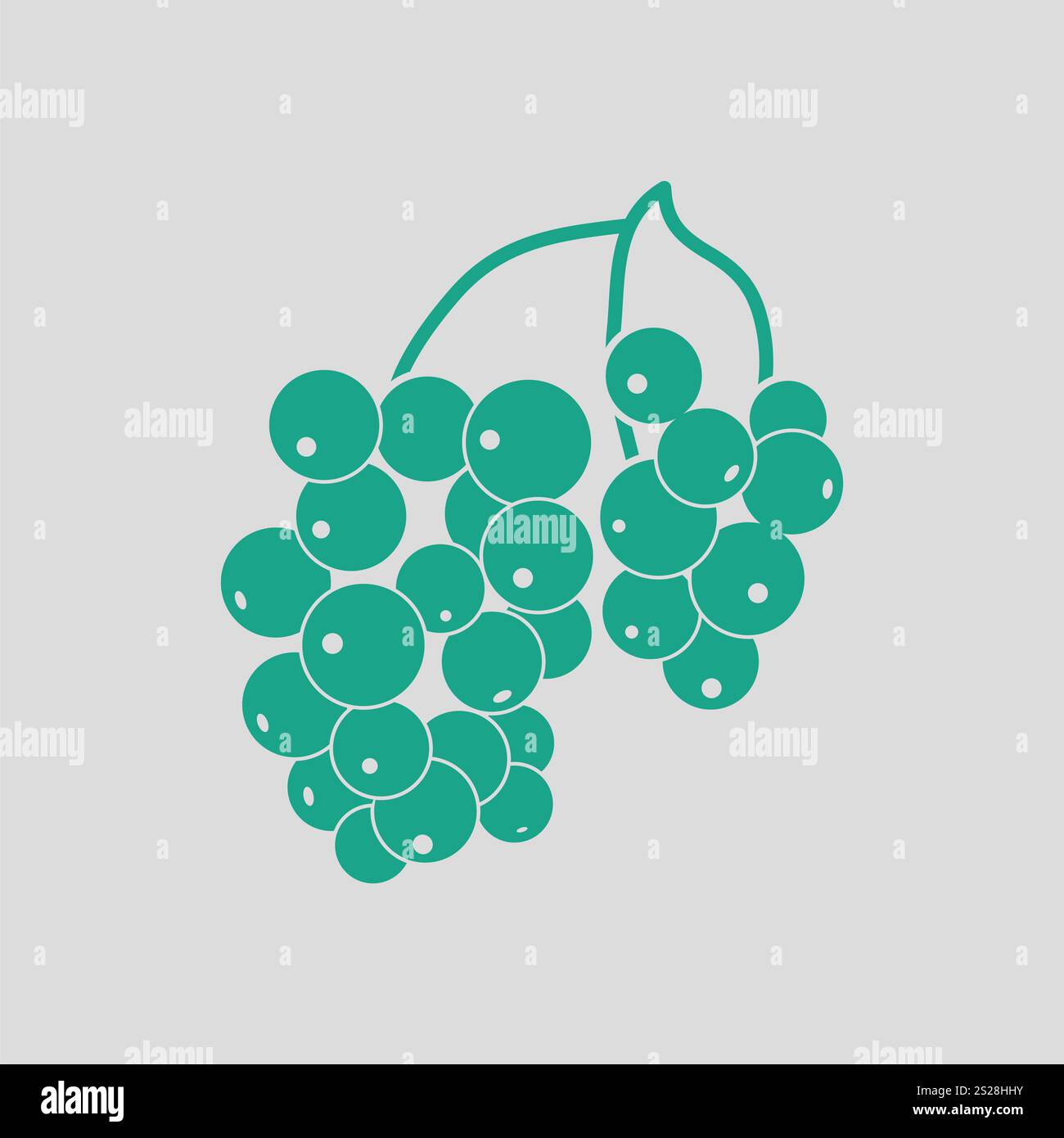 Icon of Black currant. Gray background with green. Vector illustration ...