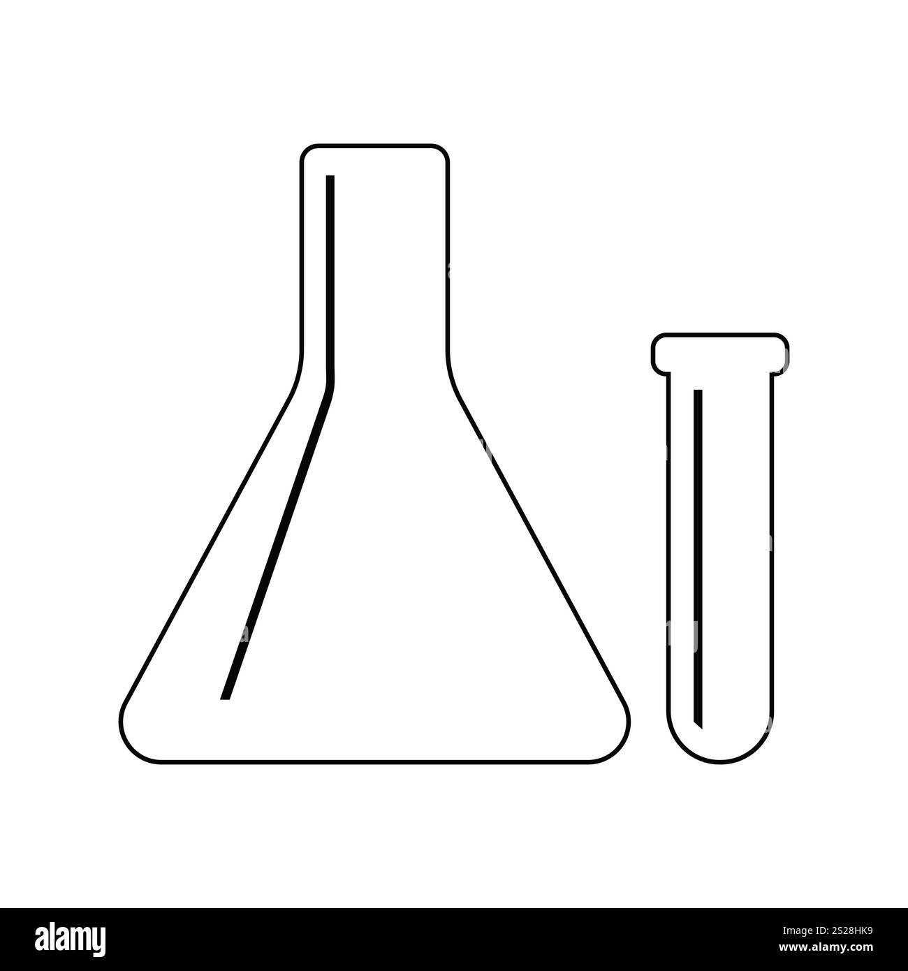 Chemical bulbs icon. Thin line design. Vector illustration Stock Photo ...