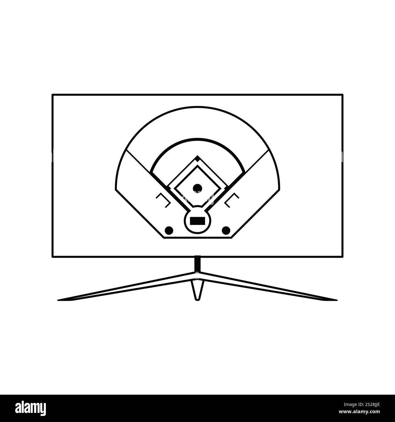 Baseball tv translation icon. Thin line design. Vector illustration ...