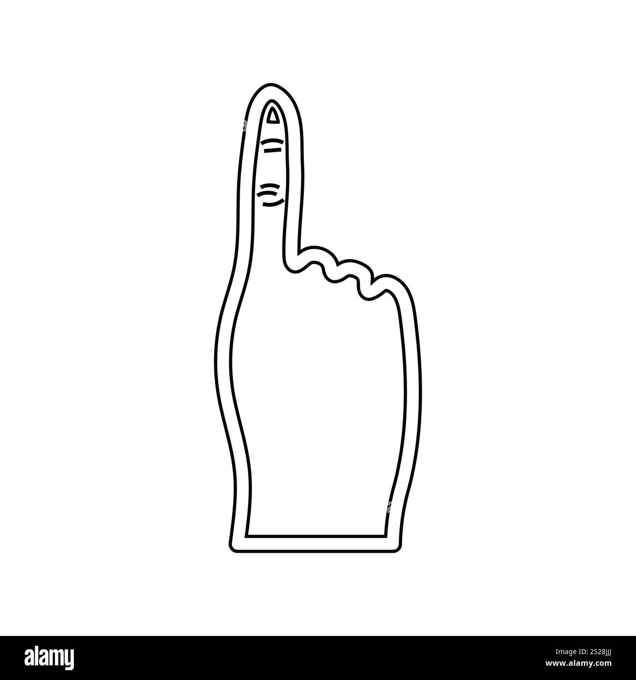Fans foam finger icon. Thin line design. Vector illustration Stock ...