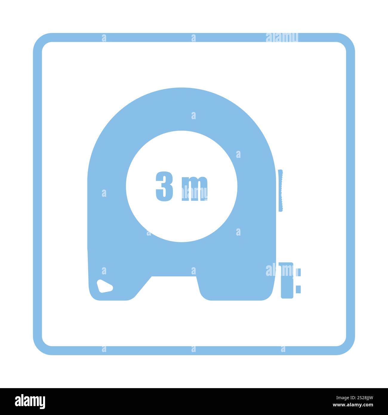 Icon of constriction tape measure. Blue frame design. Vector ...