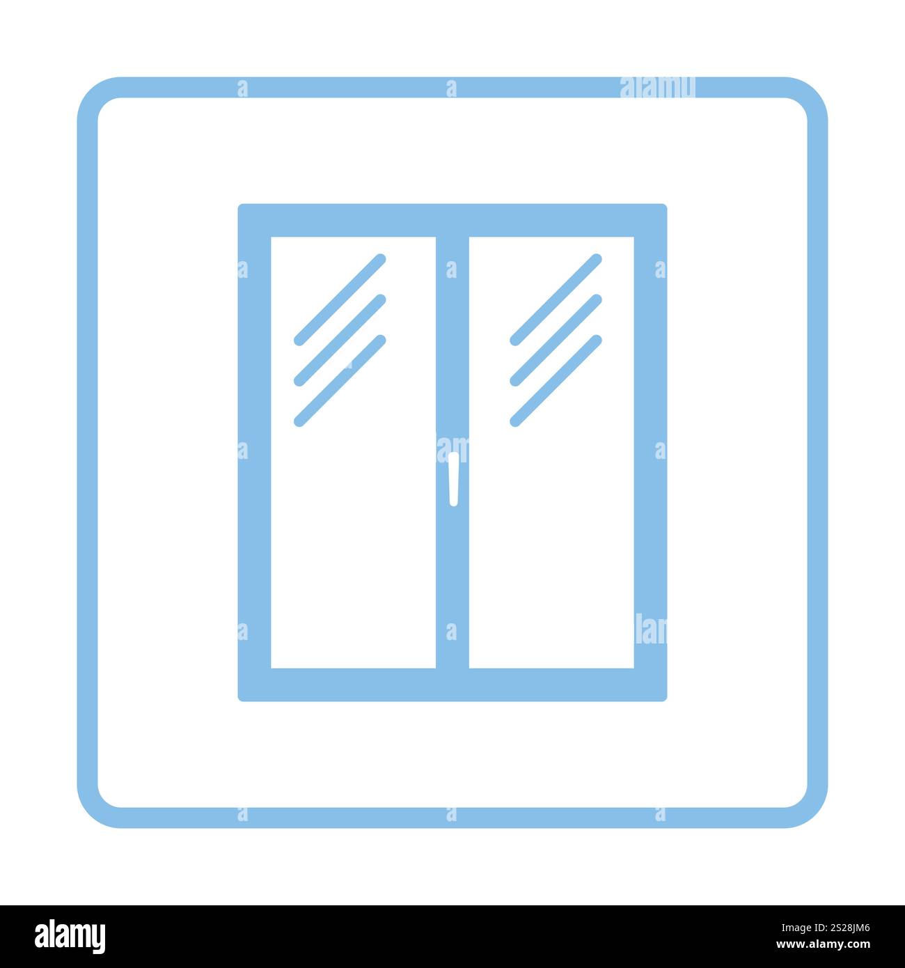 Icon of closed window frame. Blue frame design. Vector illustration ...