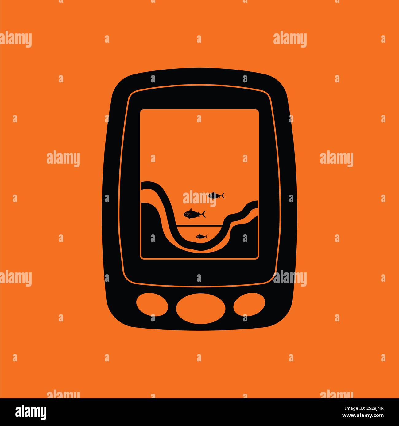Icon of echo sounder . Orange background with black. Vector ...