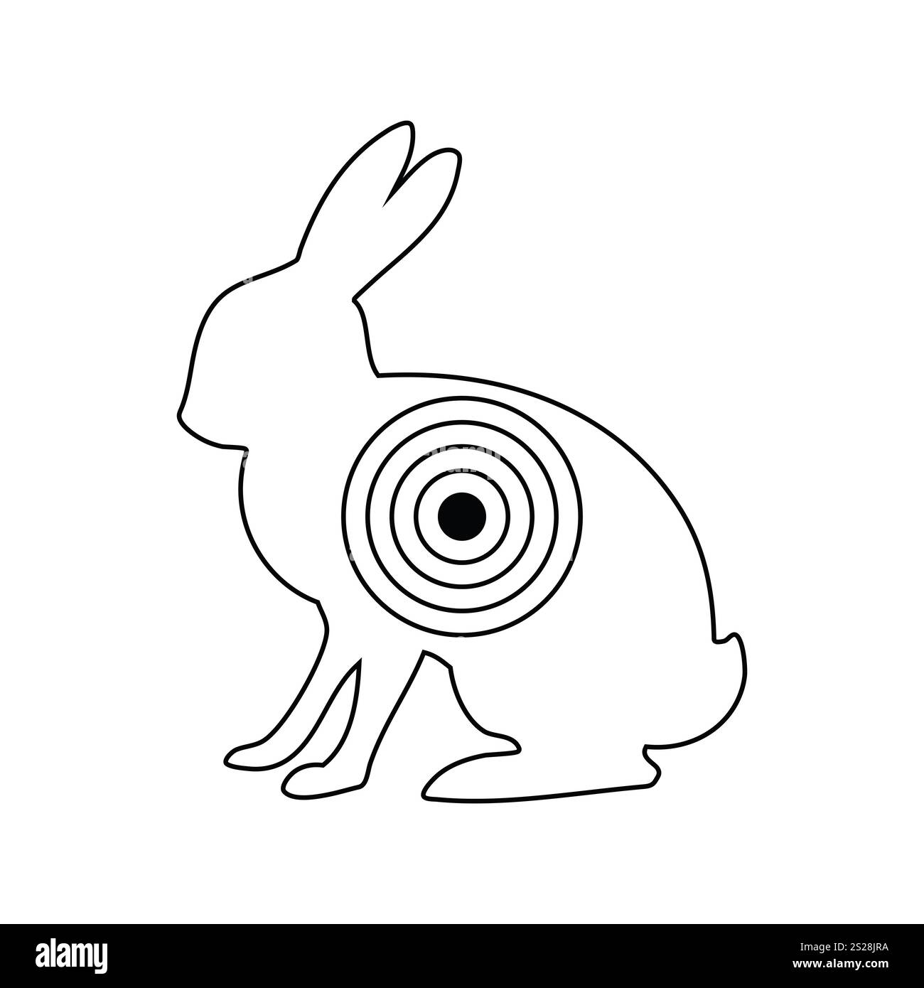 Icon of hare silhouette with target . Thin line design. Vector ...