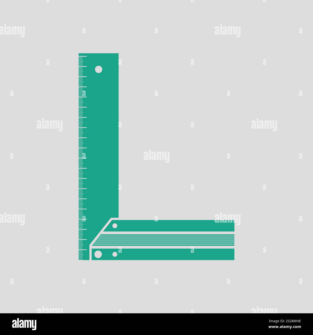 Setsquare icon. Gray background with green. Vector illustration Stock ...