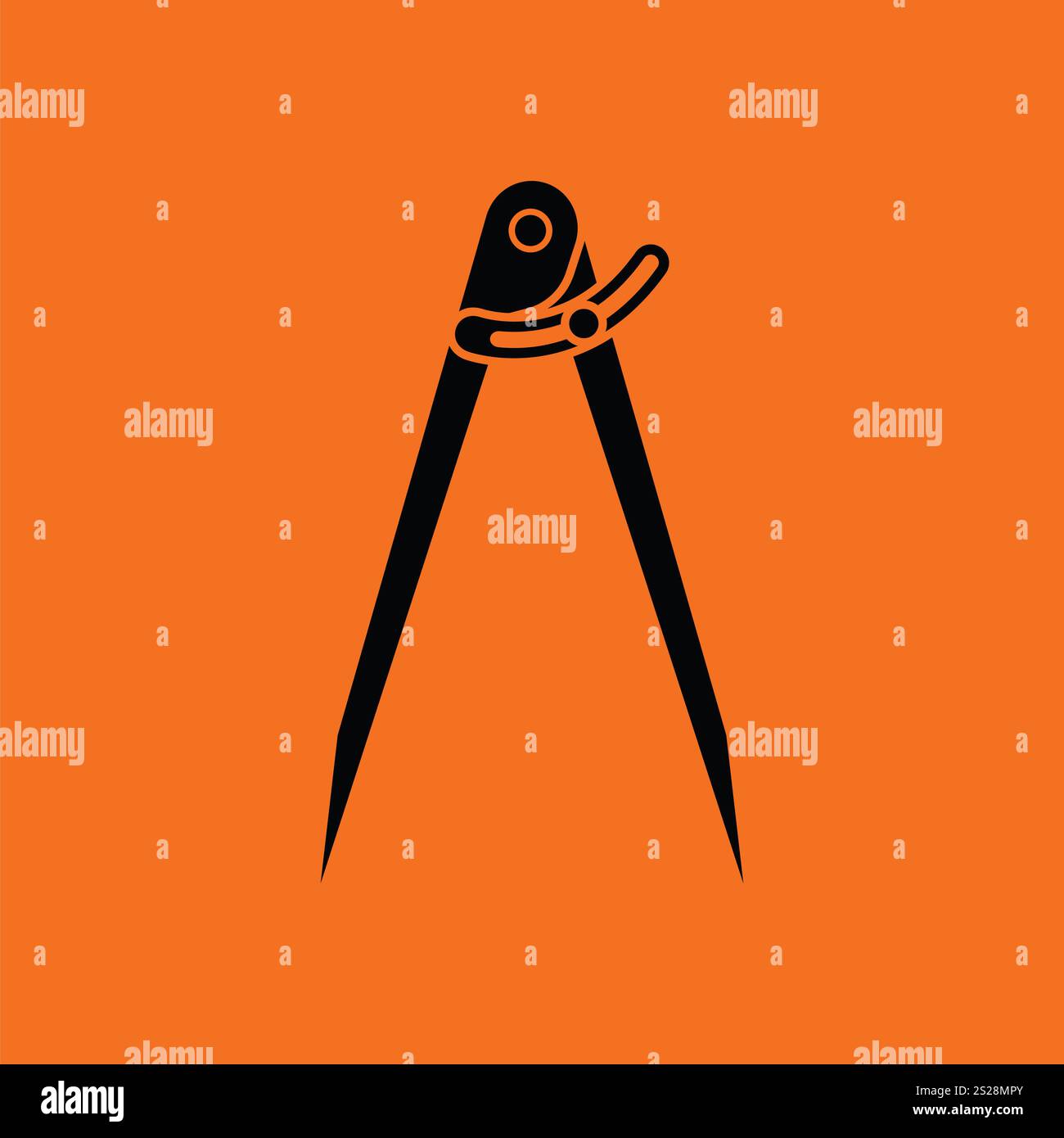 Compasses icon. Orange background with black. Vector illustration Stock ...