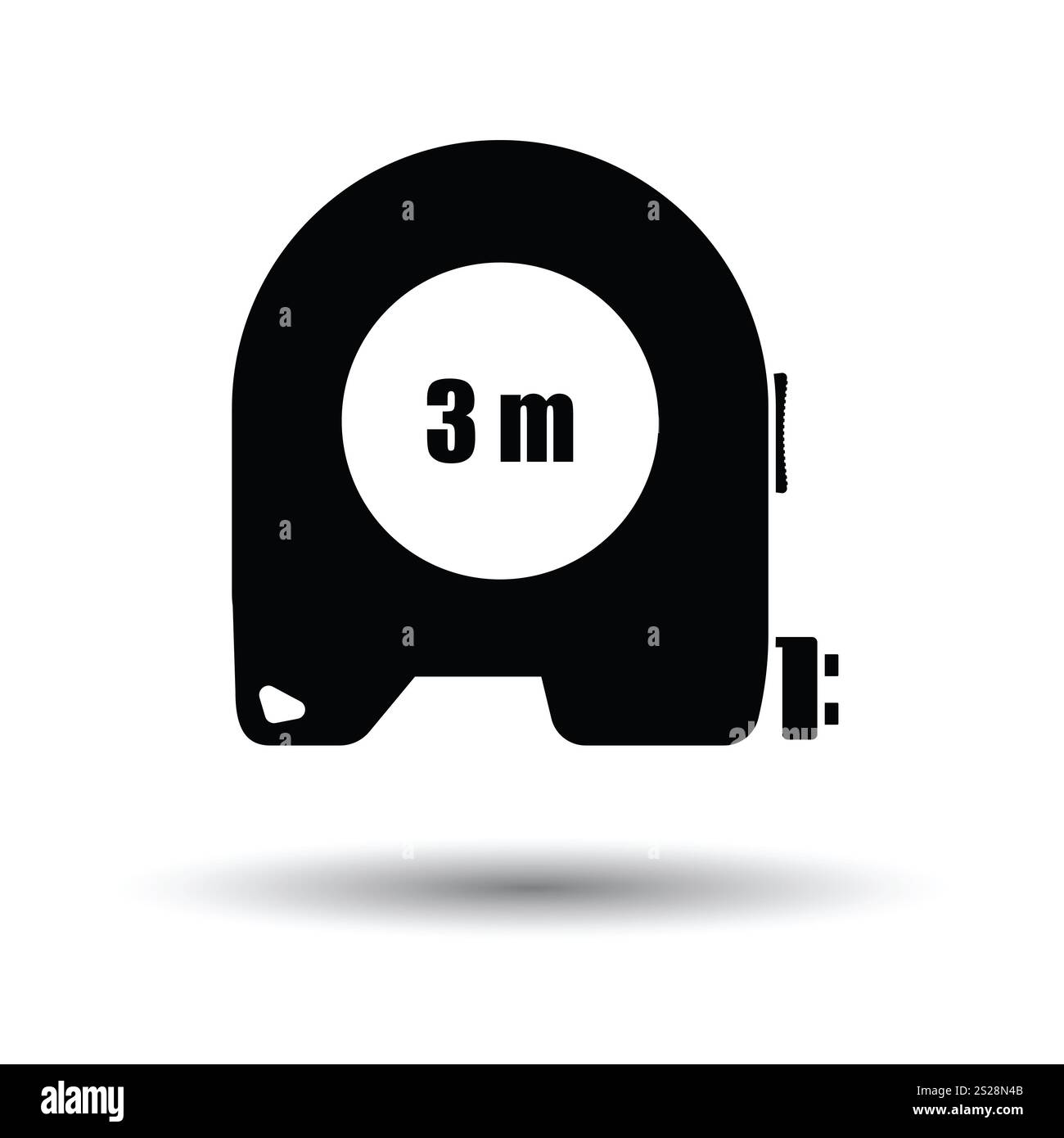 Icon of constriction tape measure. White background with shadow design ...