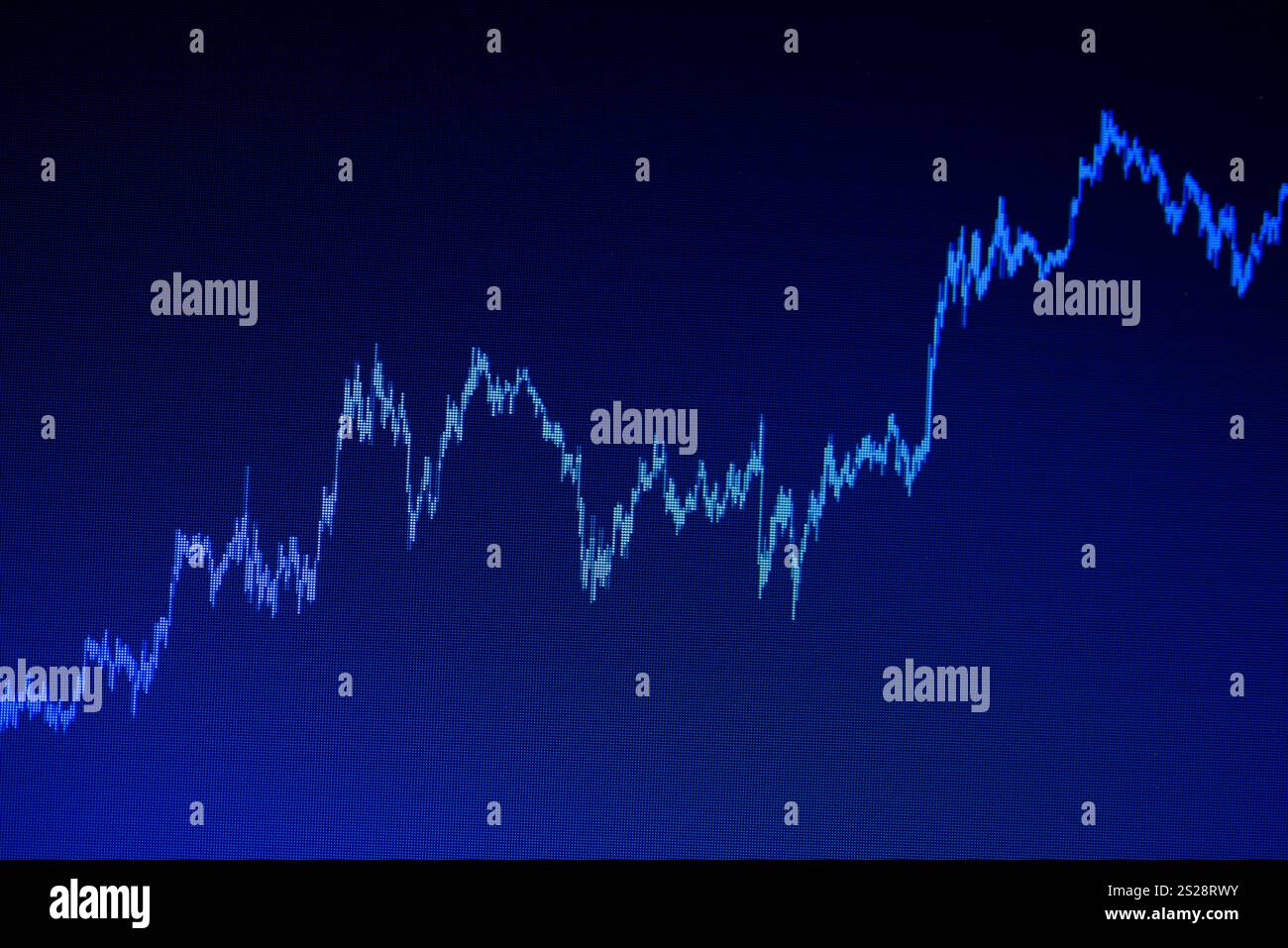 Close-up LED charts and summary info for making stock trading graph ...