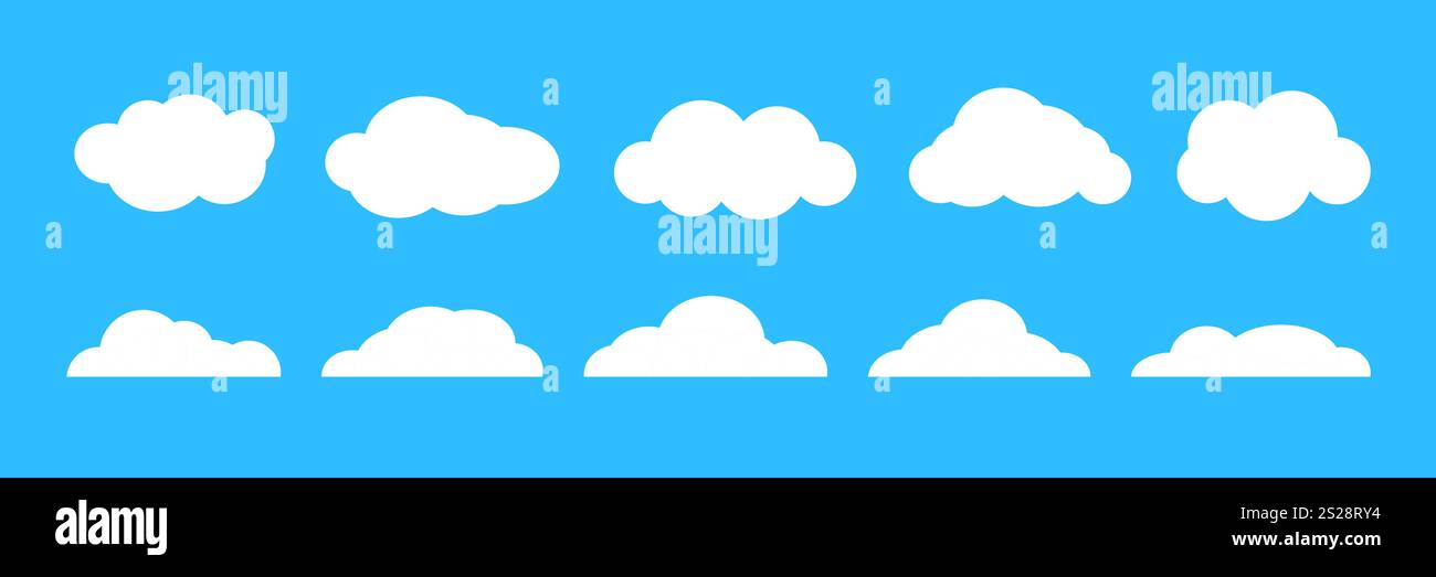 Empty cartoon cloud collection. Comic cloud shapes set for icon, poster ...
