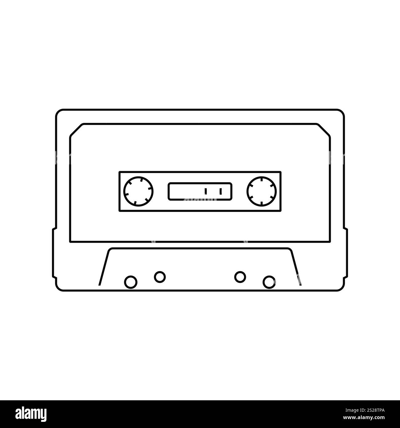 Audio cassette icon. Thin line design. Vector illustration Stock Photo ...