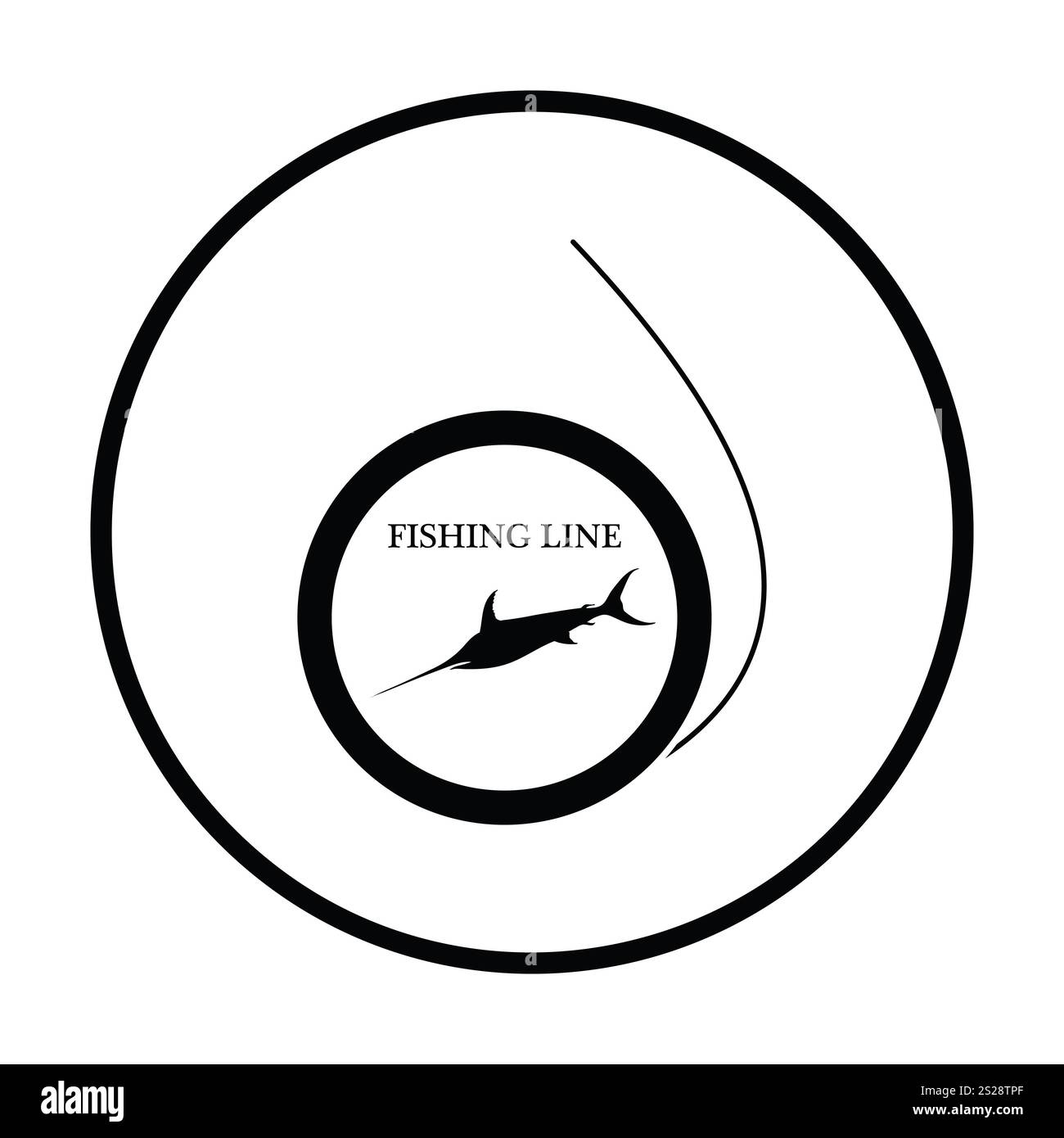 Icon of fishing line. Thin circle design. Vector illustration Stock ...