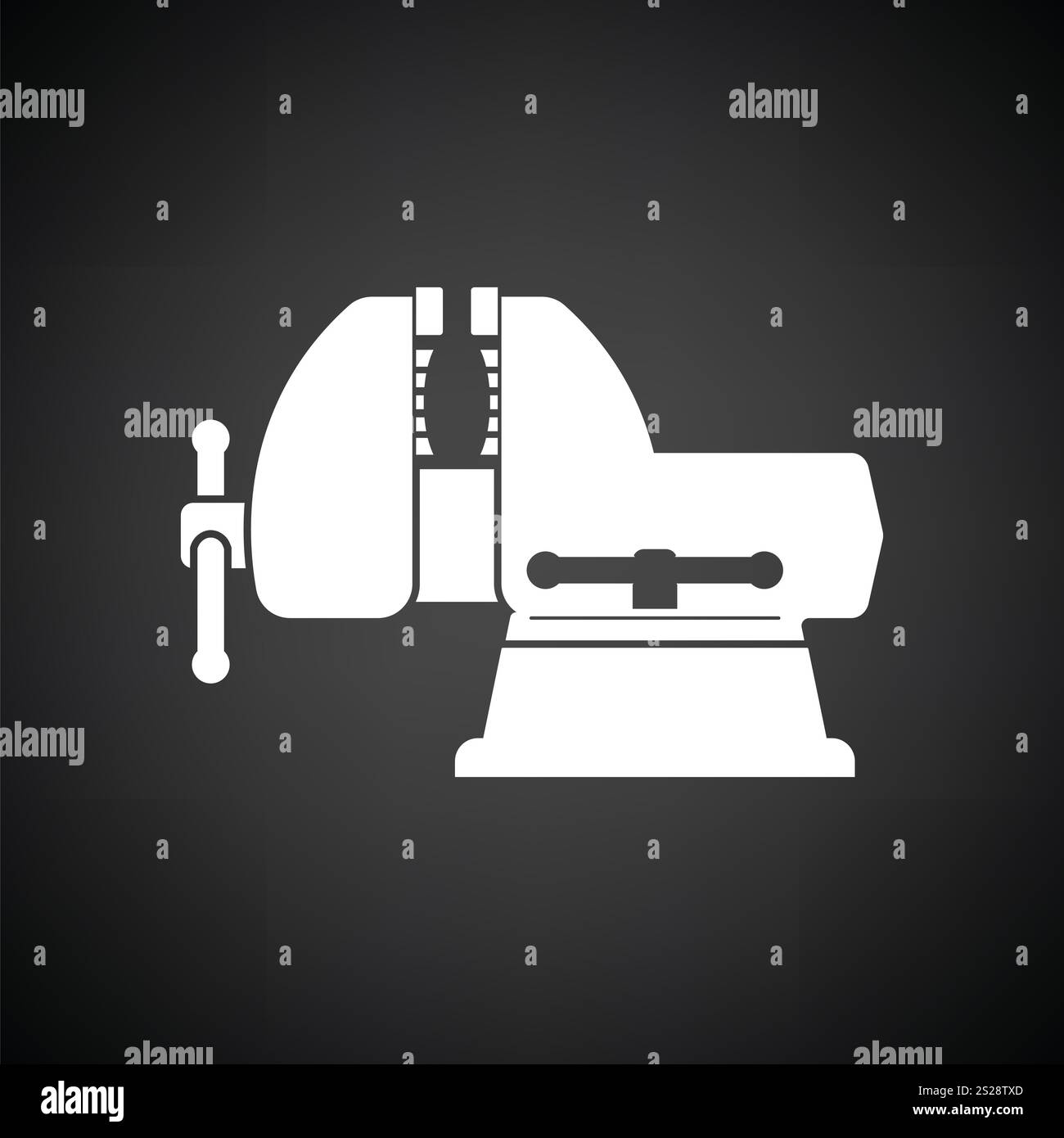 Vise icon. Black background with white. Vector illustration Stock Photo ...