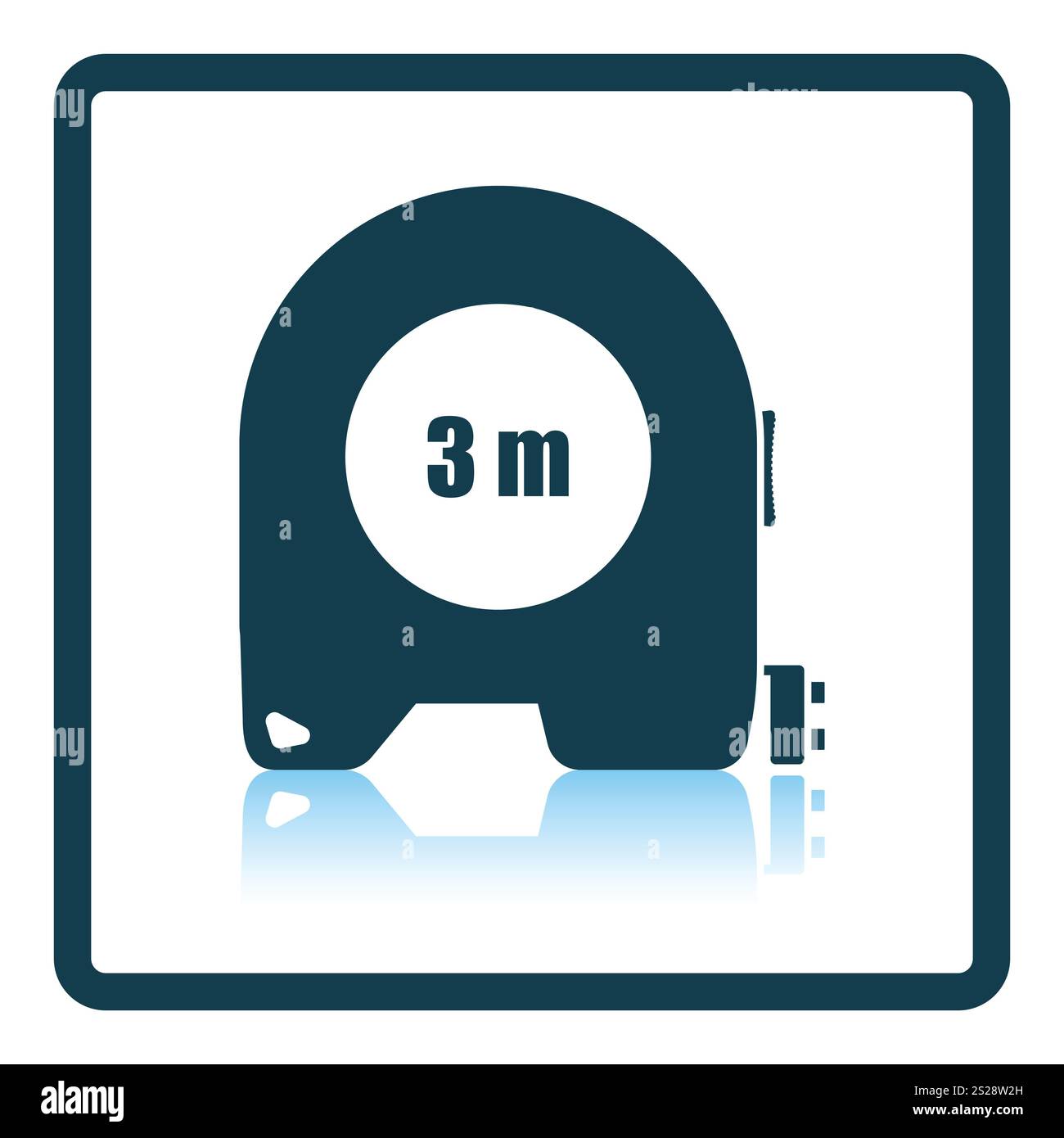Icon of constriction tape measure. Shadow reflection design. Vector ...