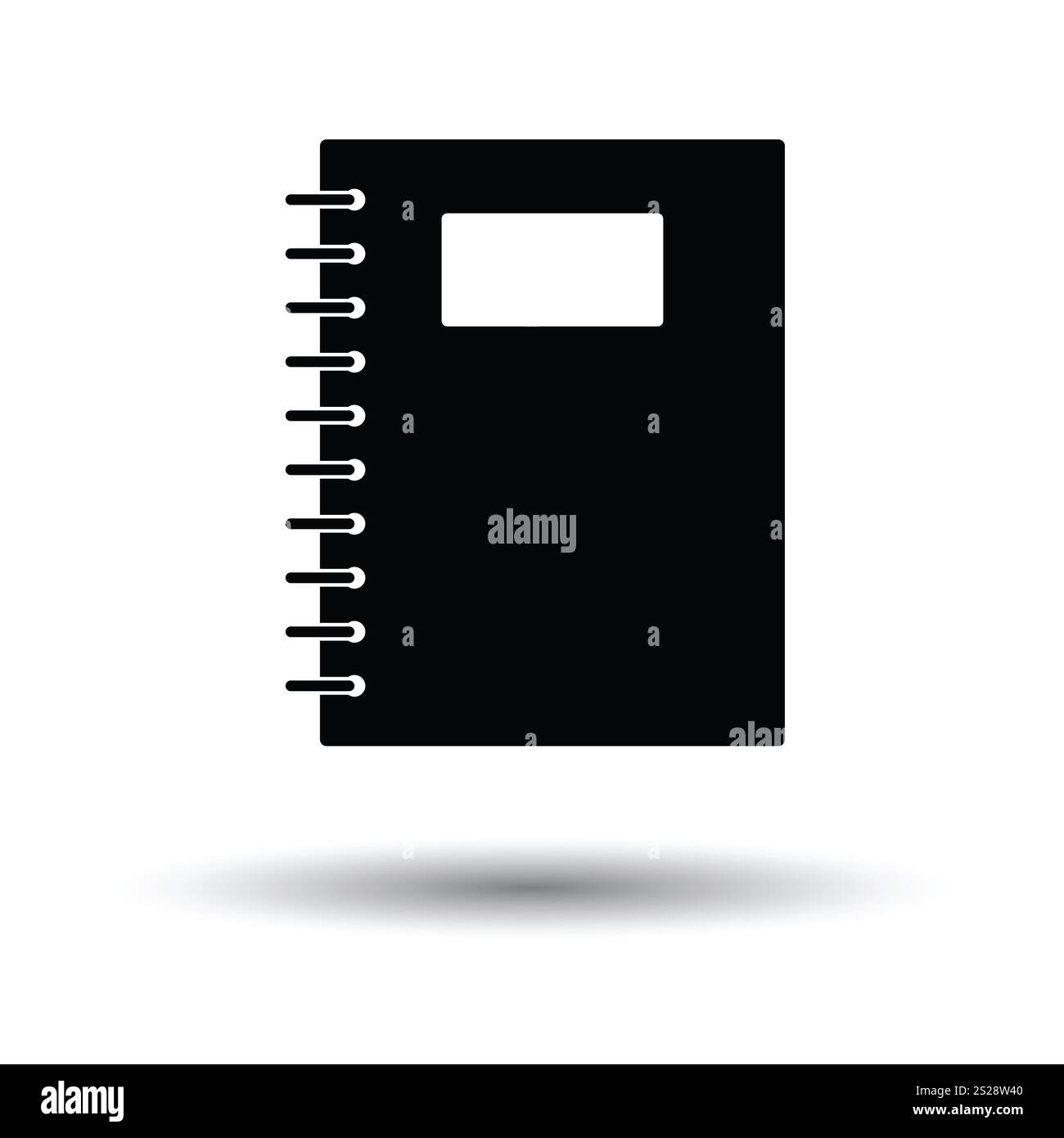 Exercise book with pen icon. White background with shadow design ...