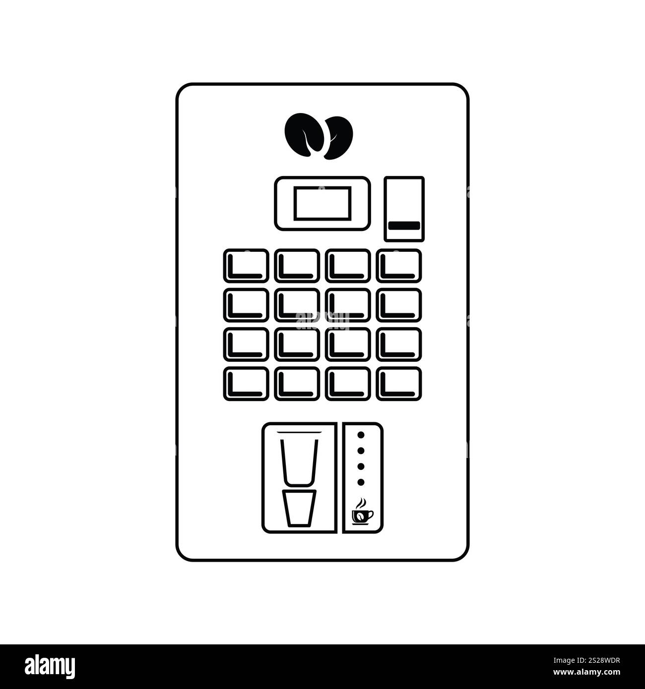 Coffee selling machine icon. Thin line design. Vector illustration ...