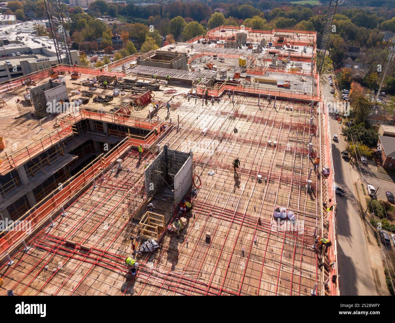 Day Time Drone Images of High Rise Building Under Construction in ...