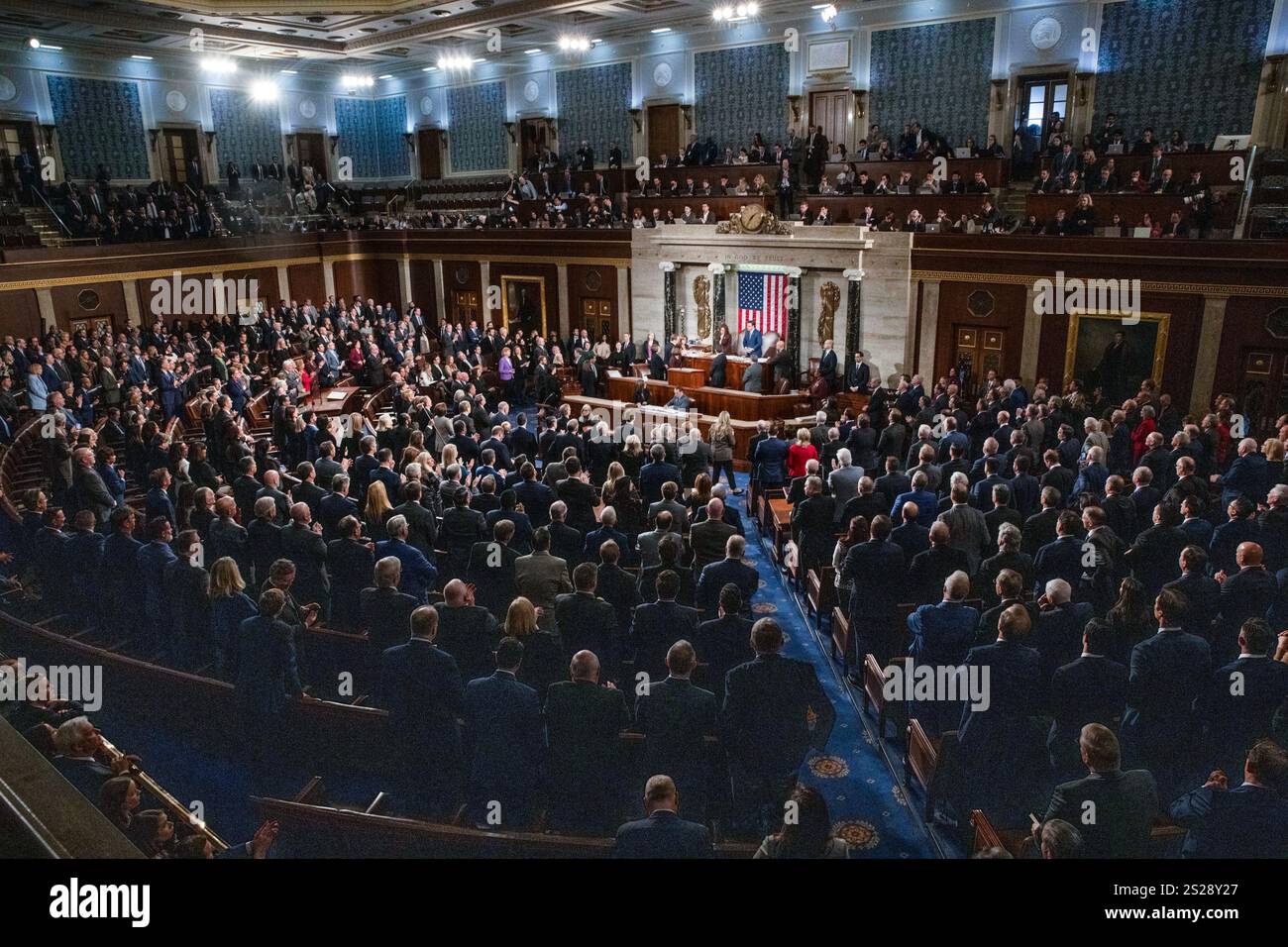 Members of Congress depart the United States House Chamber of the US ...
