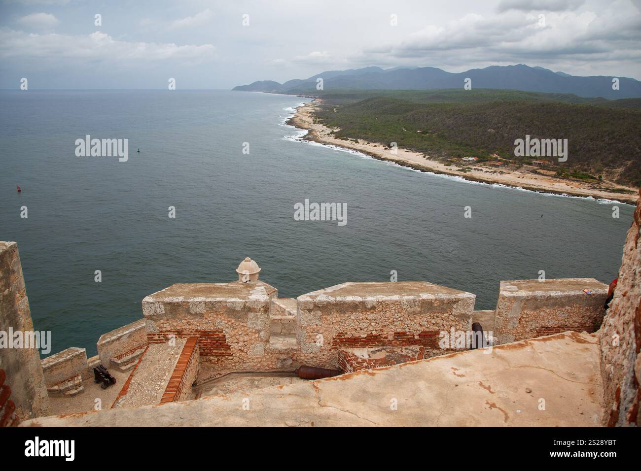 The Historical bronze cannons and a turret at the fortified walls of ...