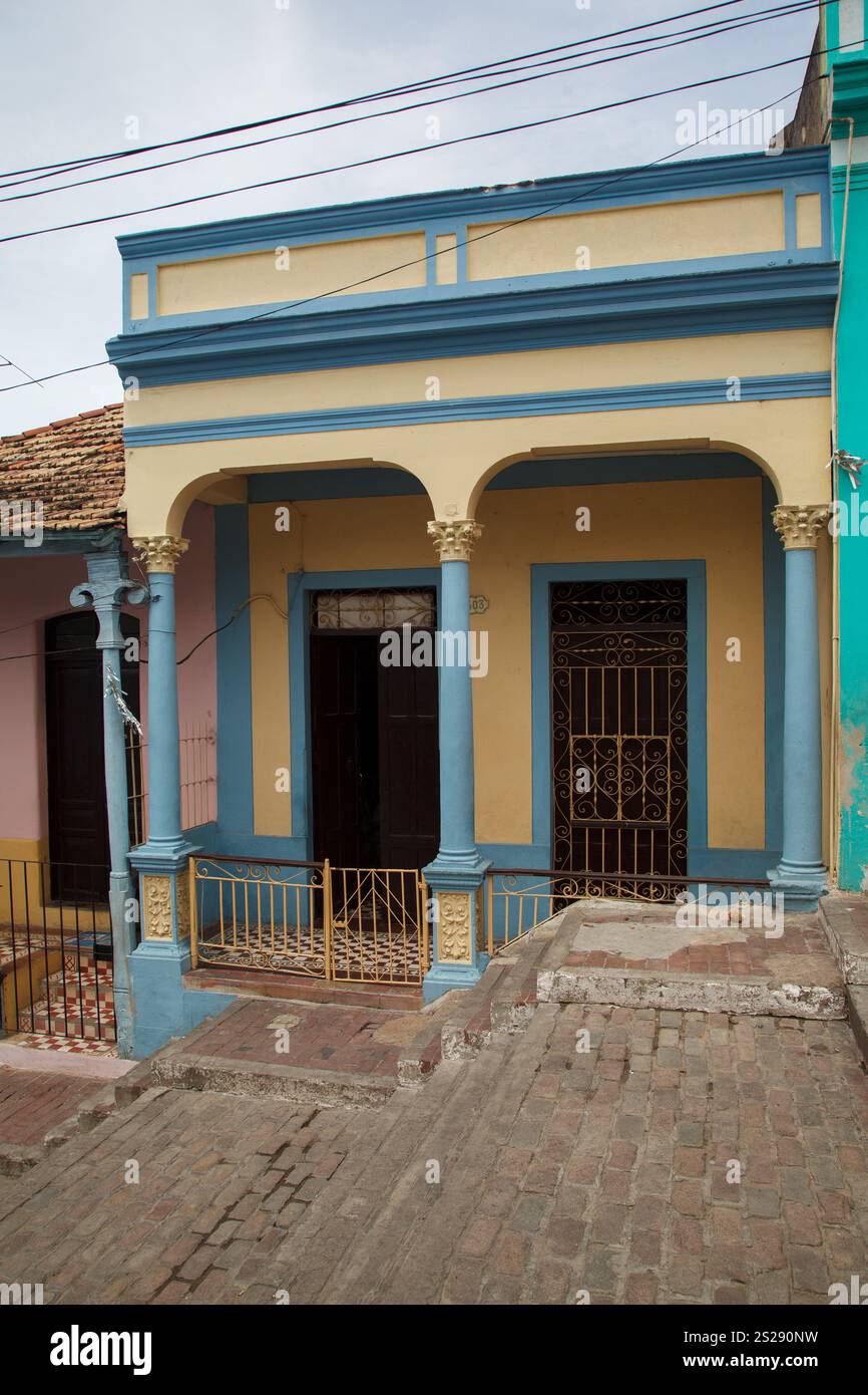 A typical colonial house with corinthian columns at Escalinata de Padre ...