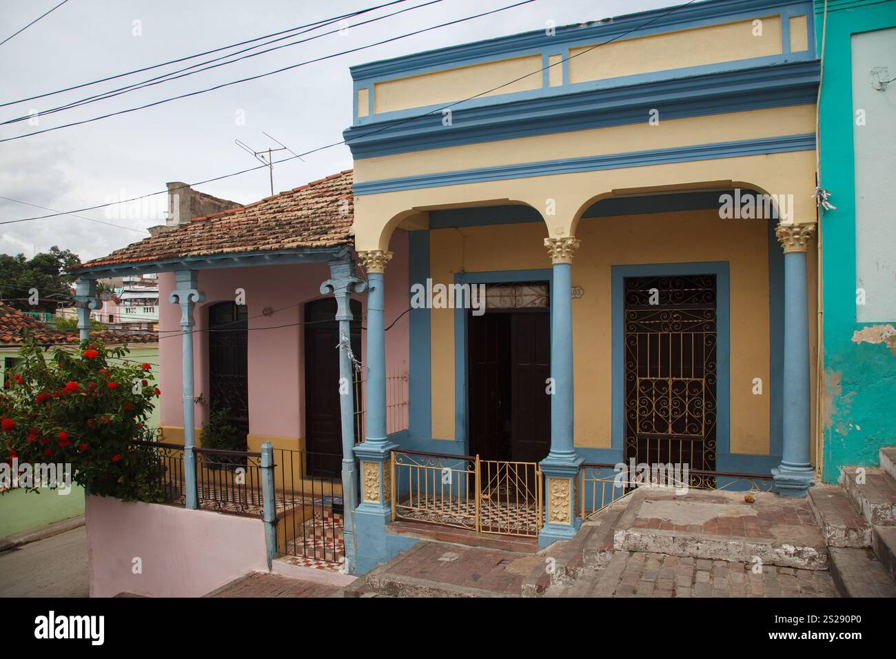 A typical colonial house with corinthian columns at Escalinata de Padre ...