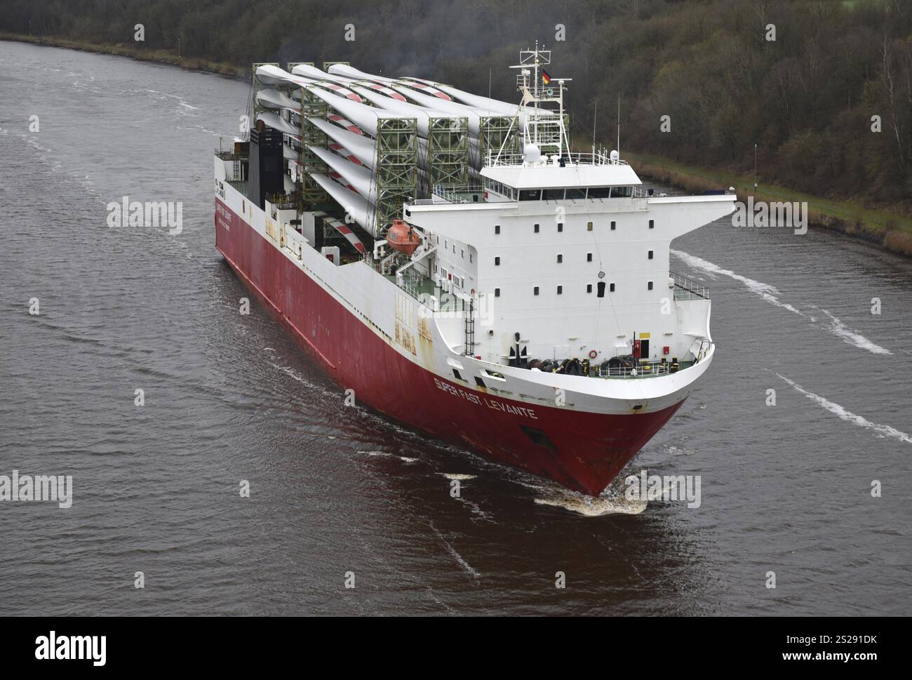 Ro-Ro Cargo ship, cargo ship Super Fast Levante travelling with rotor ...